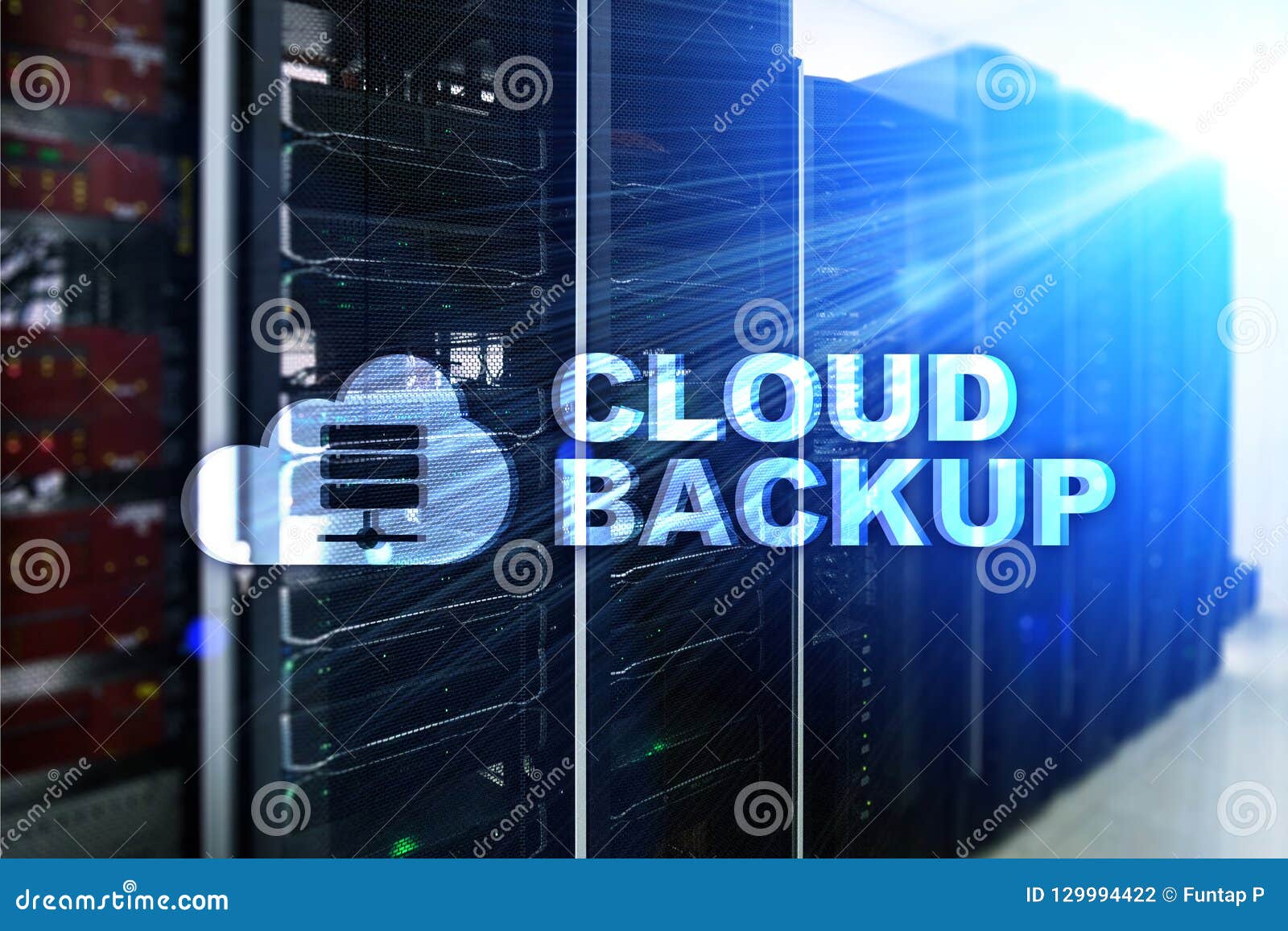Cloud Backup. Server Data Loss Prevention Stock Photo - Image of back ...