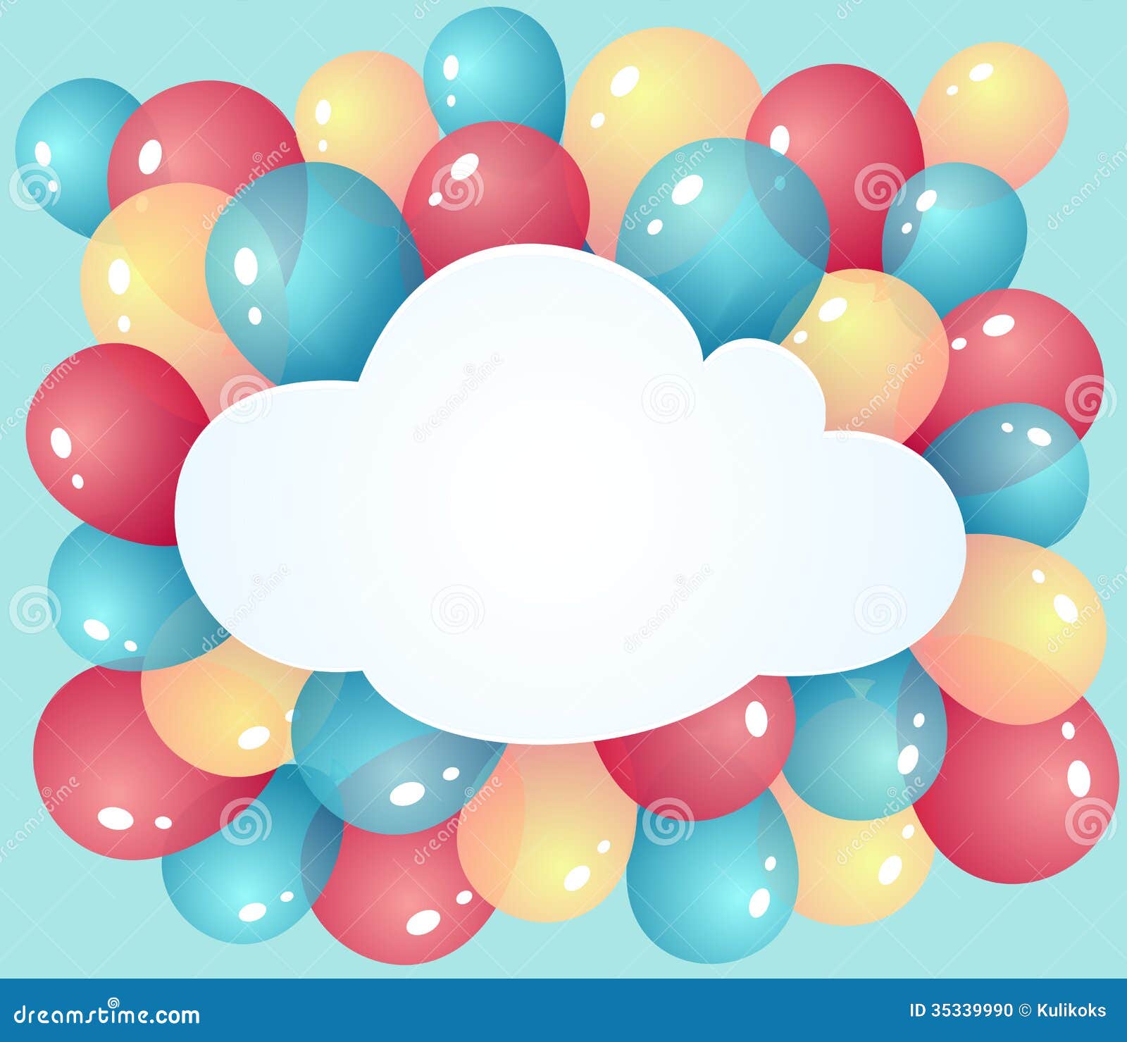 Cloud with balloons stock vector. Illustration of speech - 35339990