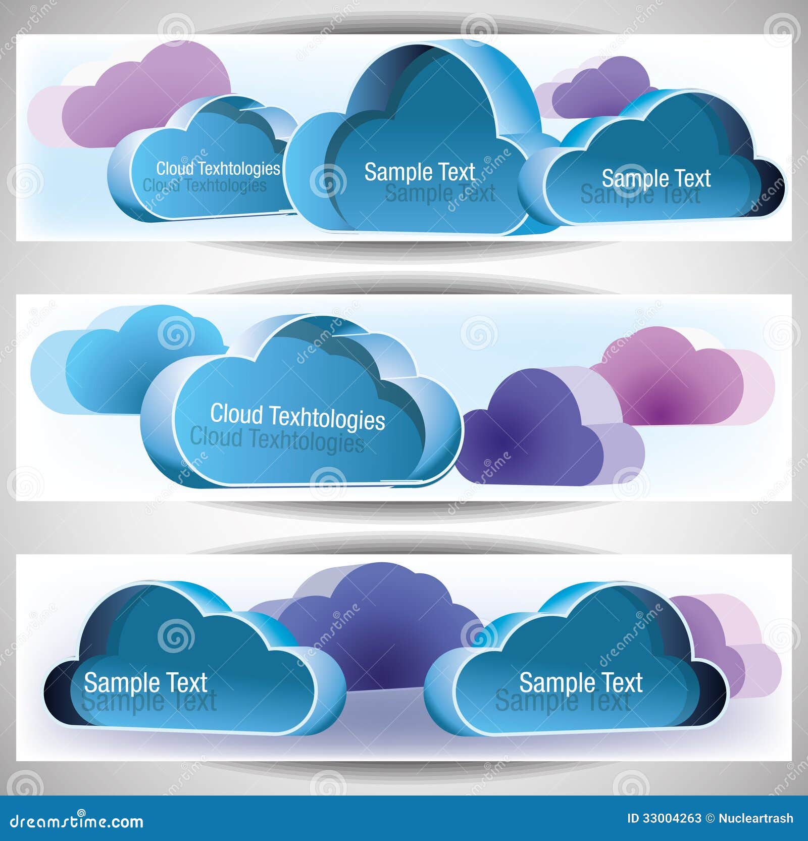 Cloud banners stock vector. Illustration of blue, technology - 33004263