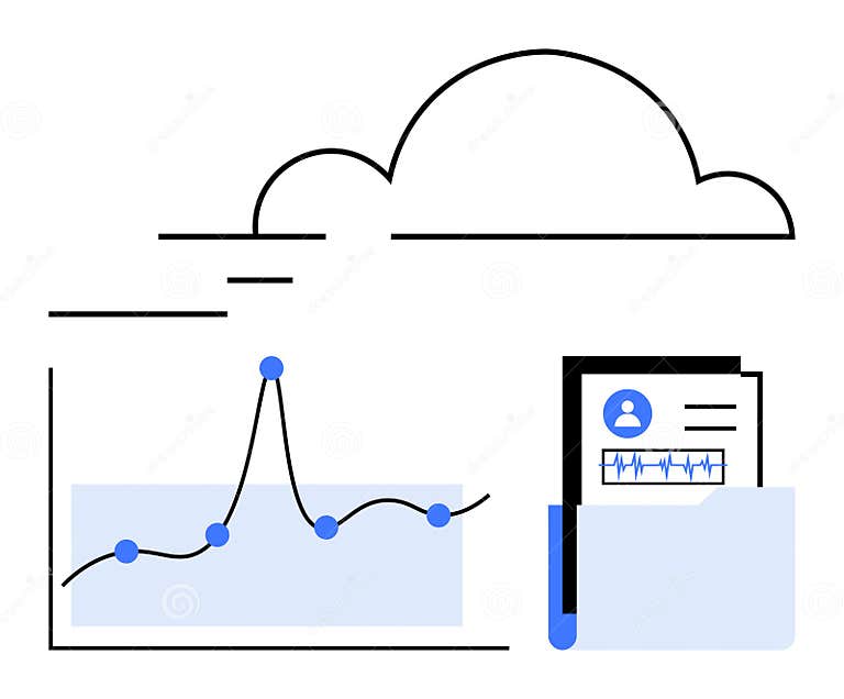Cloud-Based Data Analytics Integrating Graph Trends and Document Storage Stock Illustration ...