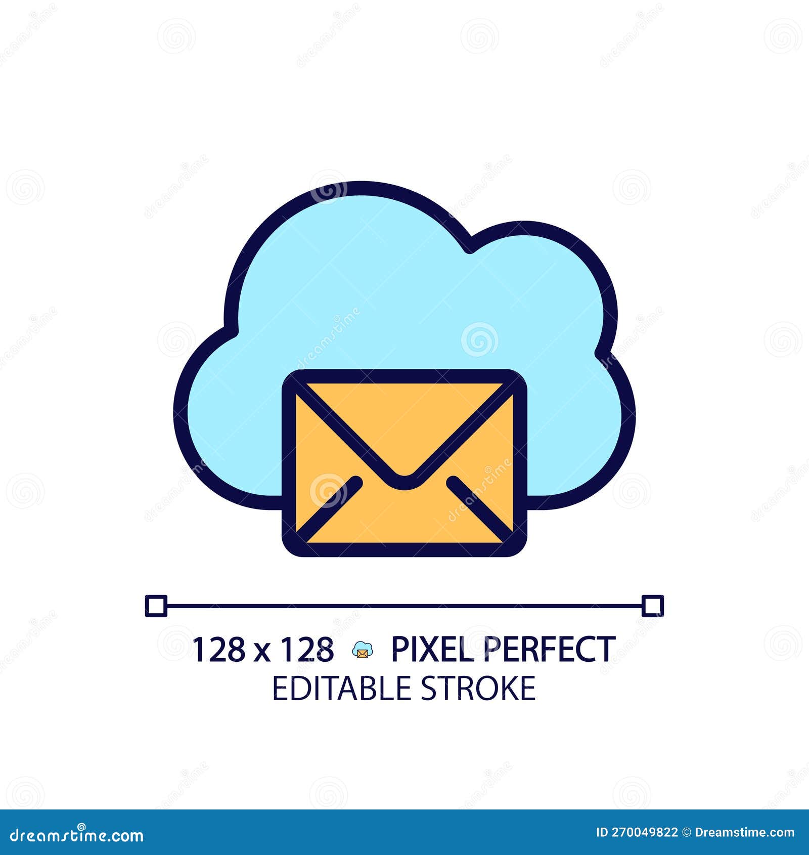 Cloud Based Email Pixel Perfect RGB Color Icon Stock Vector ...
