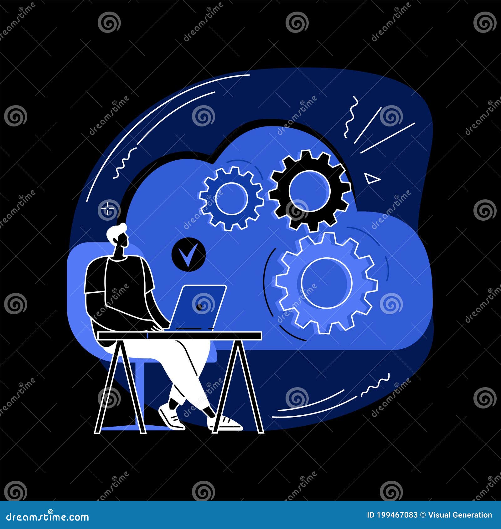 Cloud Based Engine Abstract Concept Vector Illustration. Stock Vector - Illustration of digital ...