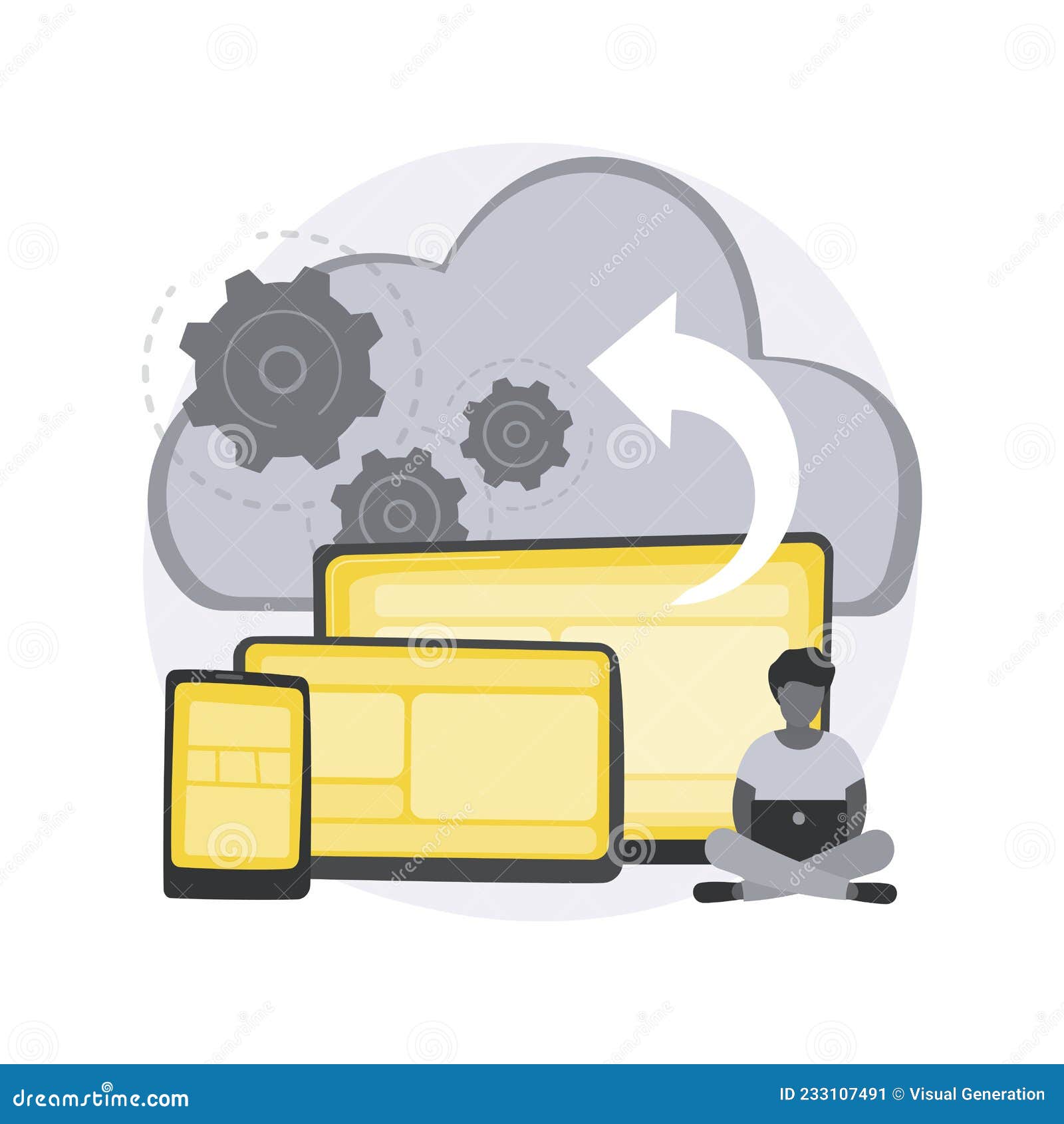 Cloud Based Engine Abstract Concept Vector Illustration. Stock Vector ...