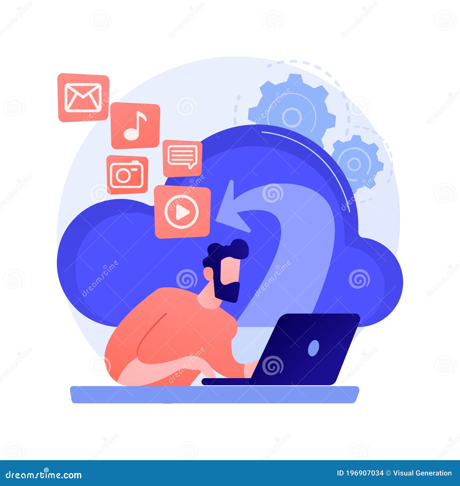 Cloud Based Engine Abstract Concept Vector Illustration. Stock Vector ...