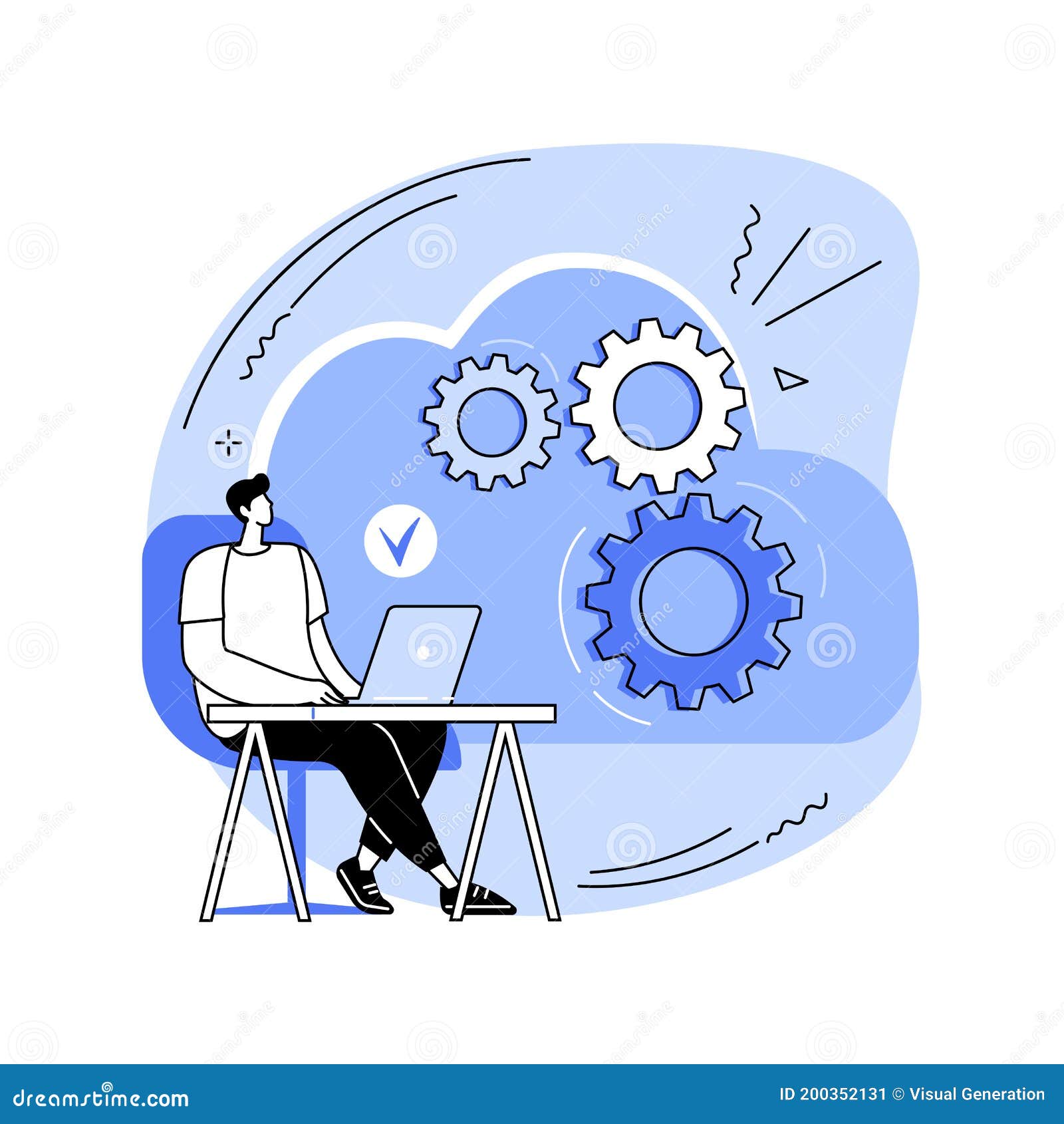 Cloud Based Engine Abstract Concept Vector Illustration. Stock Vector ...