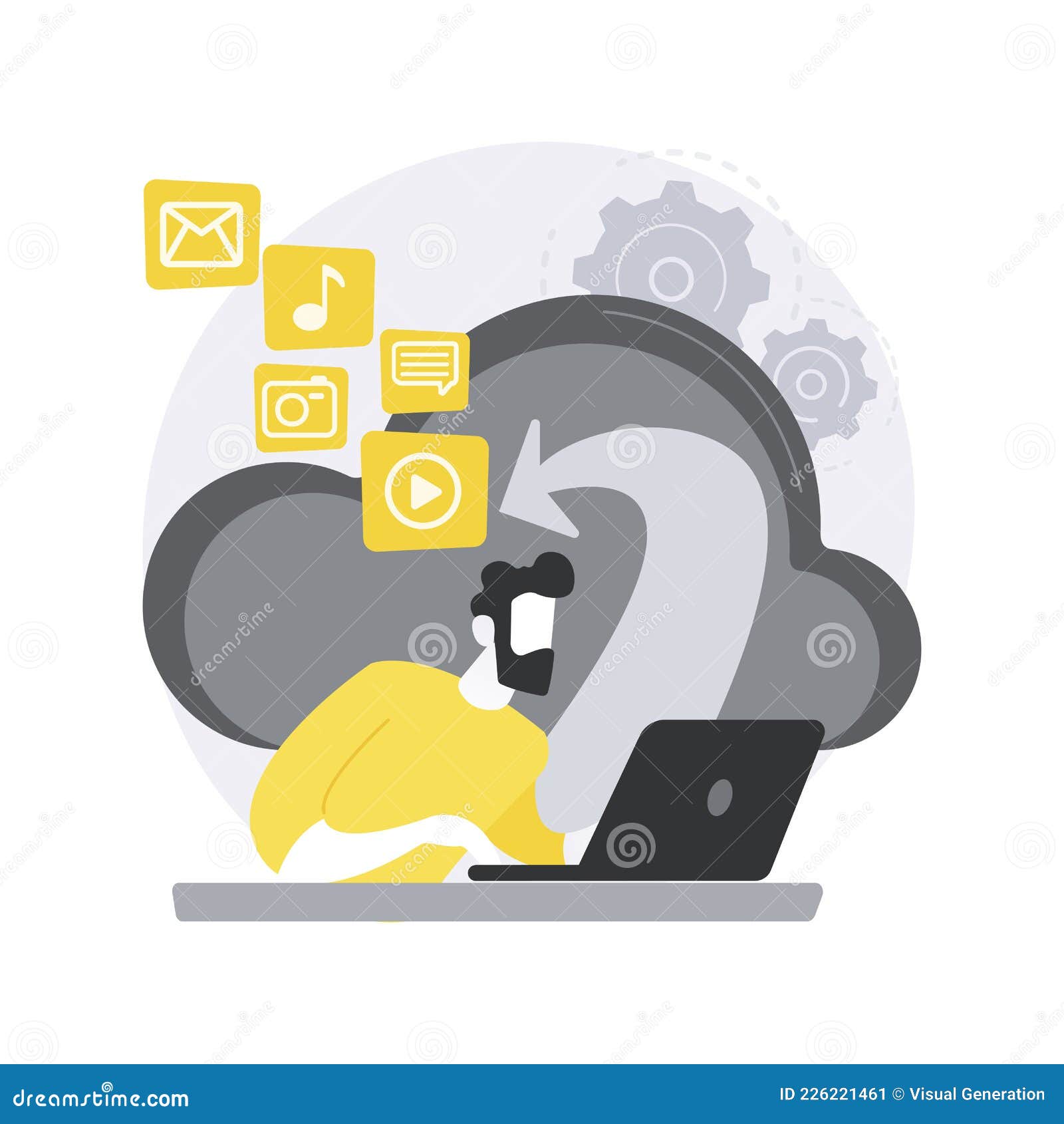 Cloud Based Engine Abstract Concept Vector Illustration. Stock Vector ...