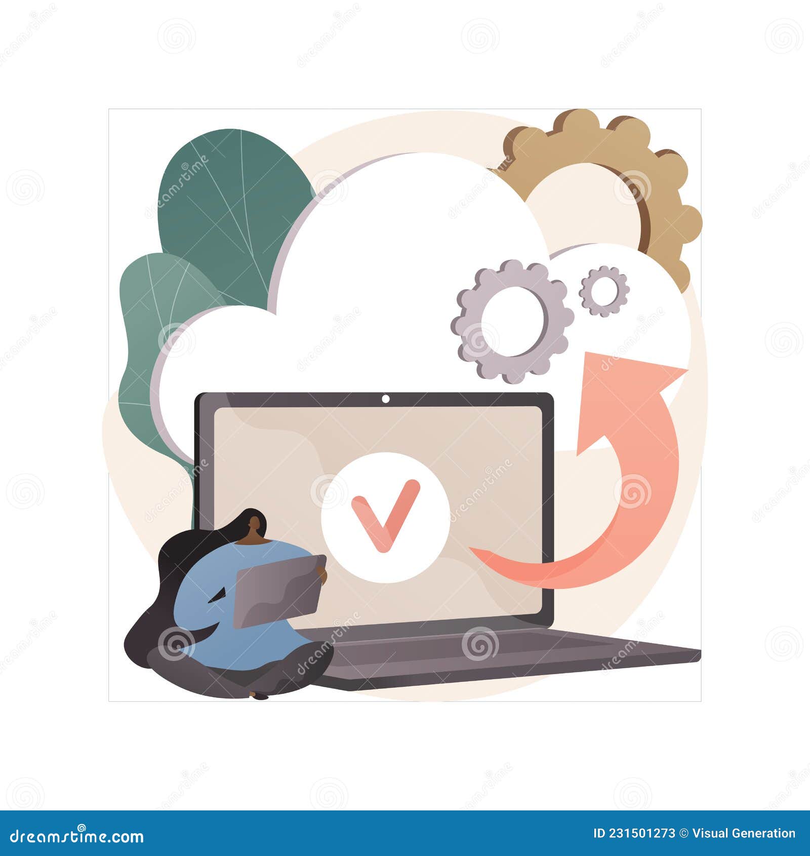 Cloud Based Engine Abstract Concept Vector Illustration. Stock Vector ...