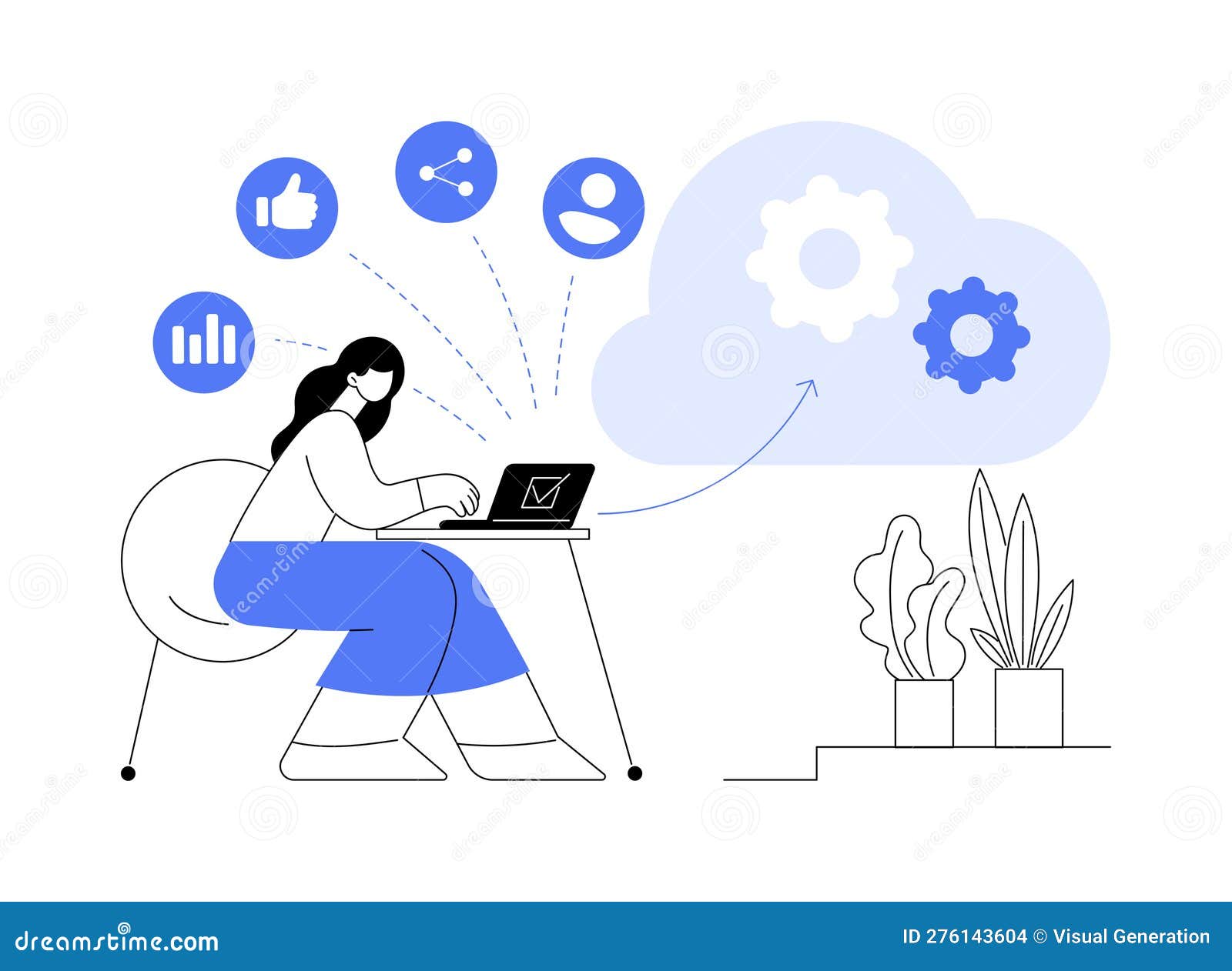 Cloud Based Engine Abstract Concept Vector Illustration. Stock Vector ...