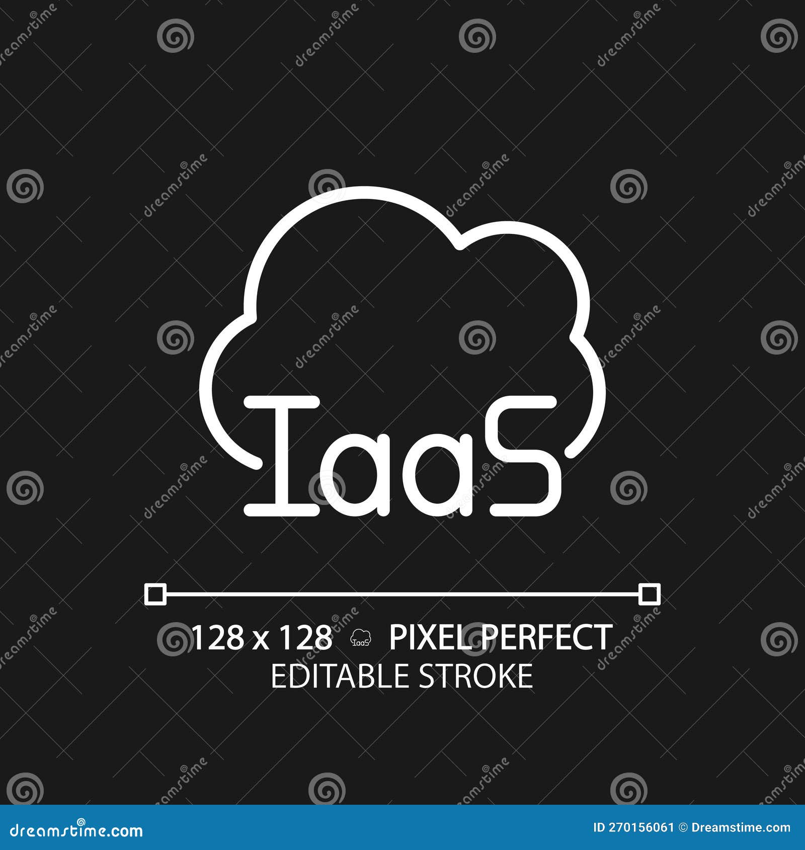 Cloud Based IaaS Pixel Perfect White Linear Icon for Dark Theme Stock ...