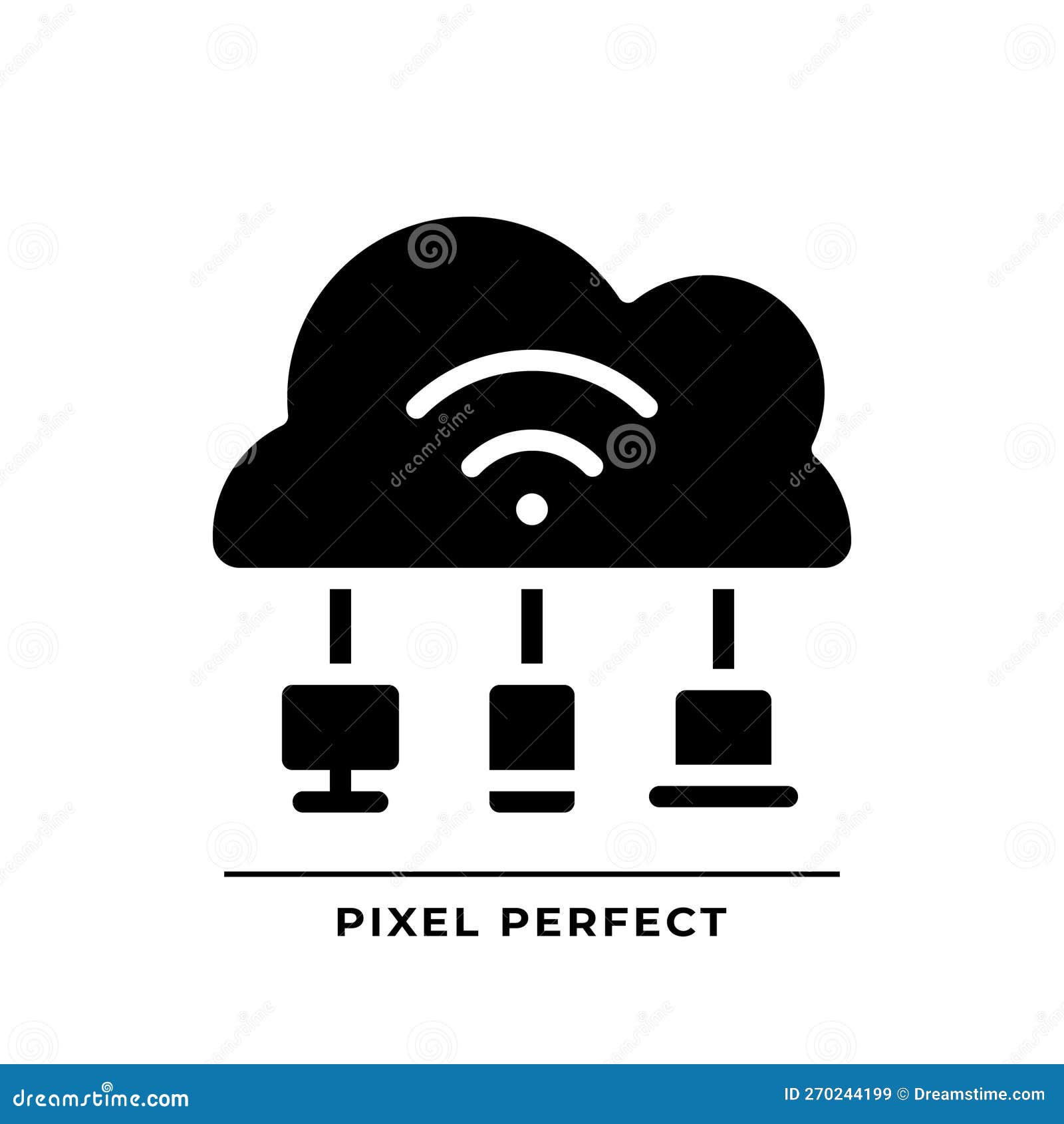 Cloud Based IoT Black Glyph Icon Stock Vector - Illustration of network ...