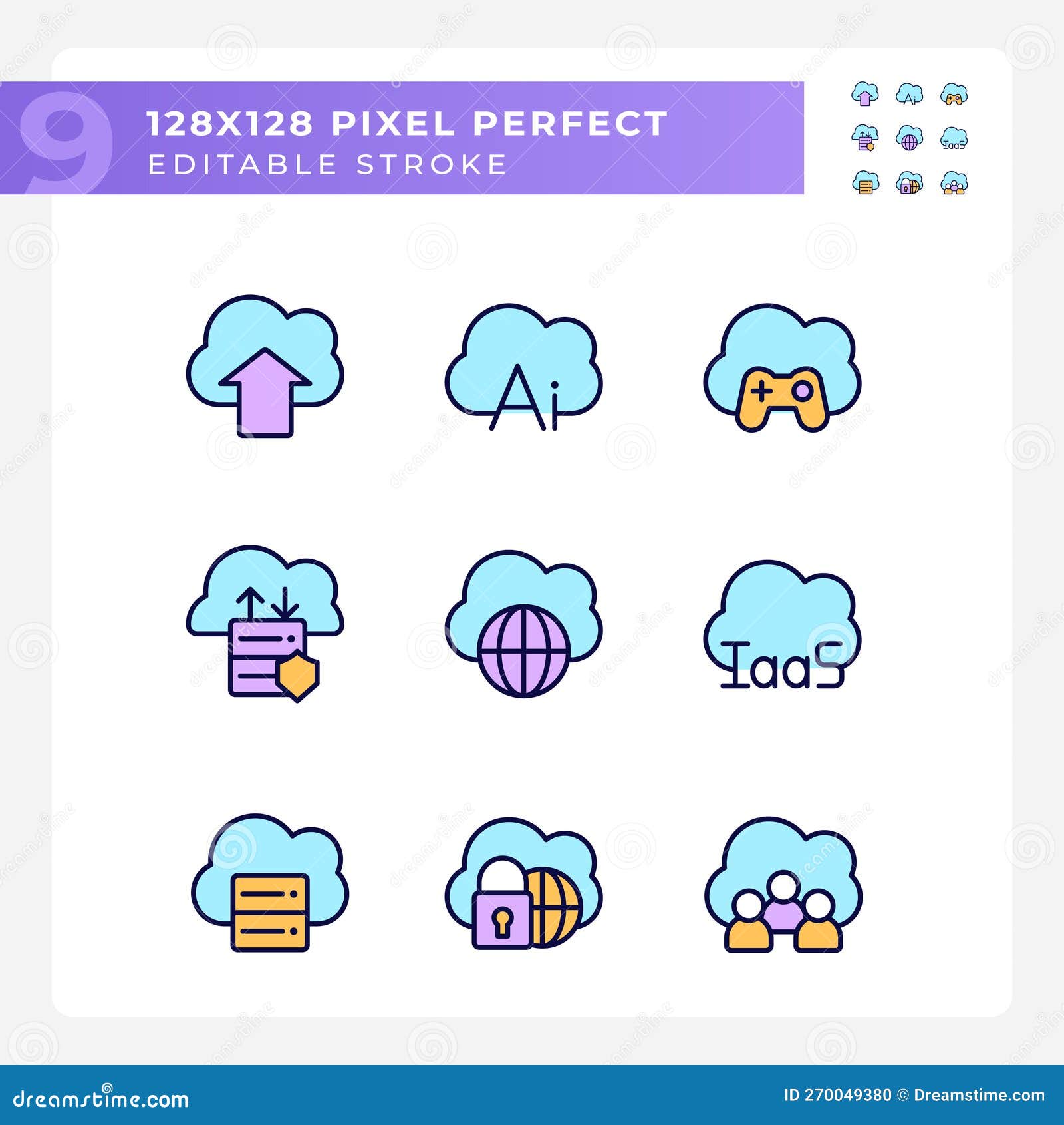 Cloud Based Service for Data Processing Pixel Perfect RGB Color Icons ...