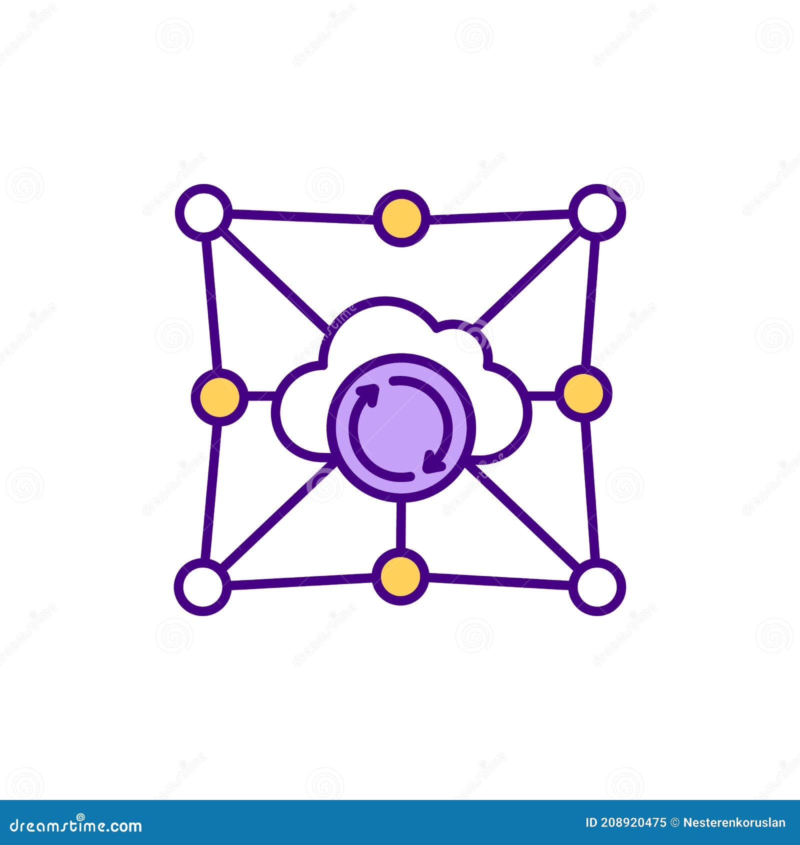 Cloud-based Storage Service RGB Color Icon Stock Vector - Illustration ...