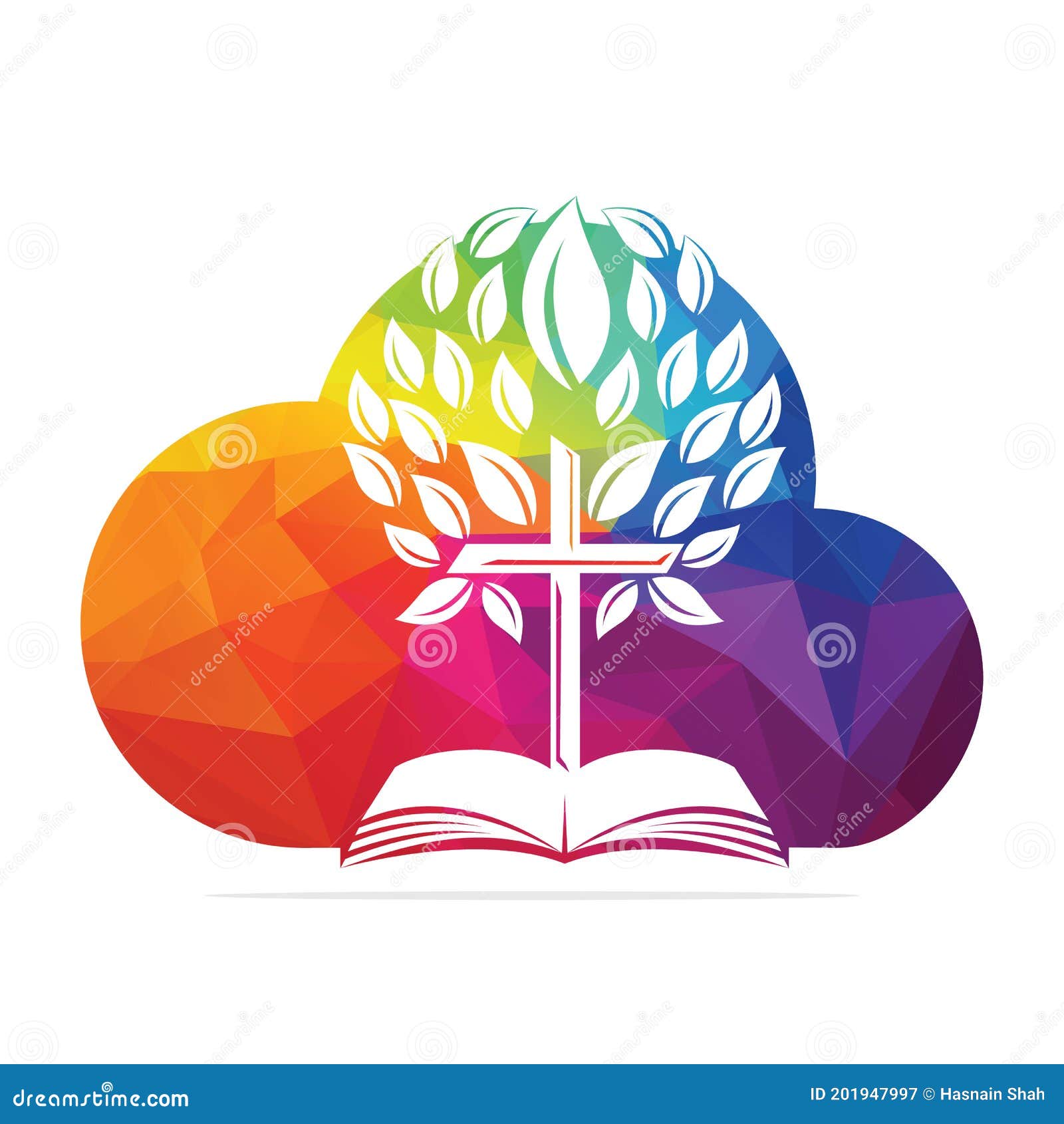 Christian Church Tree Cross Vector Template Design. Stock Vector ...