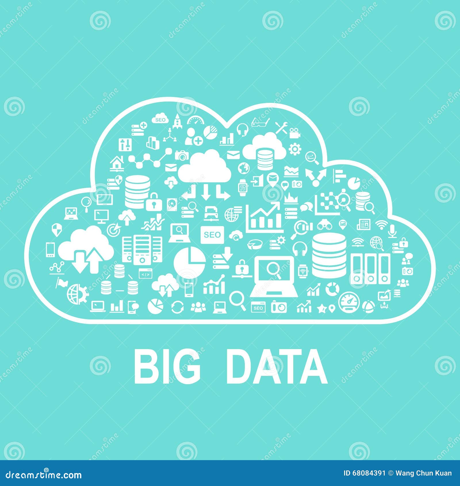 Cloud big data concept stock vector. Illustration of access - 68084391