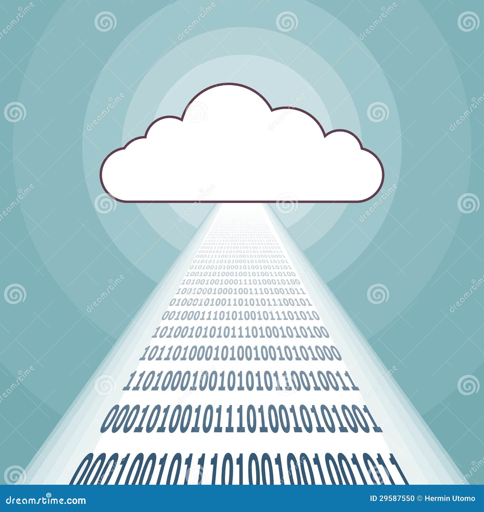 Cloud Binary Streaming stock vector. Illustration of multimedia - 29587550