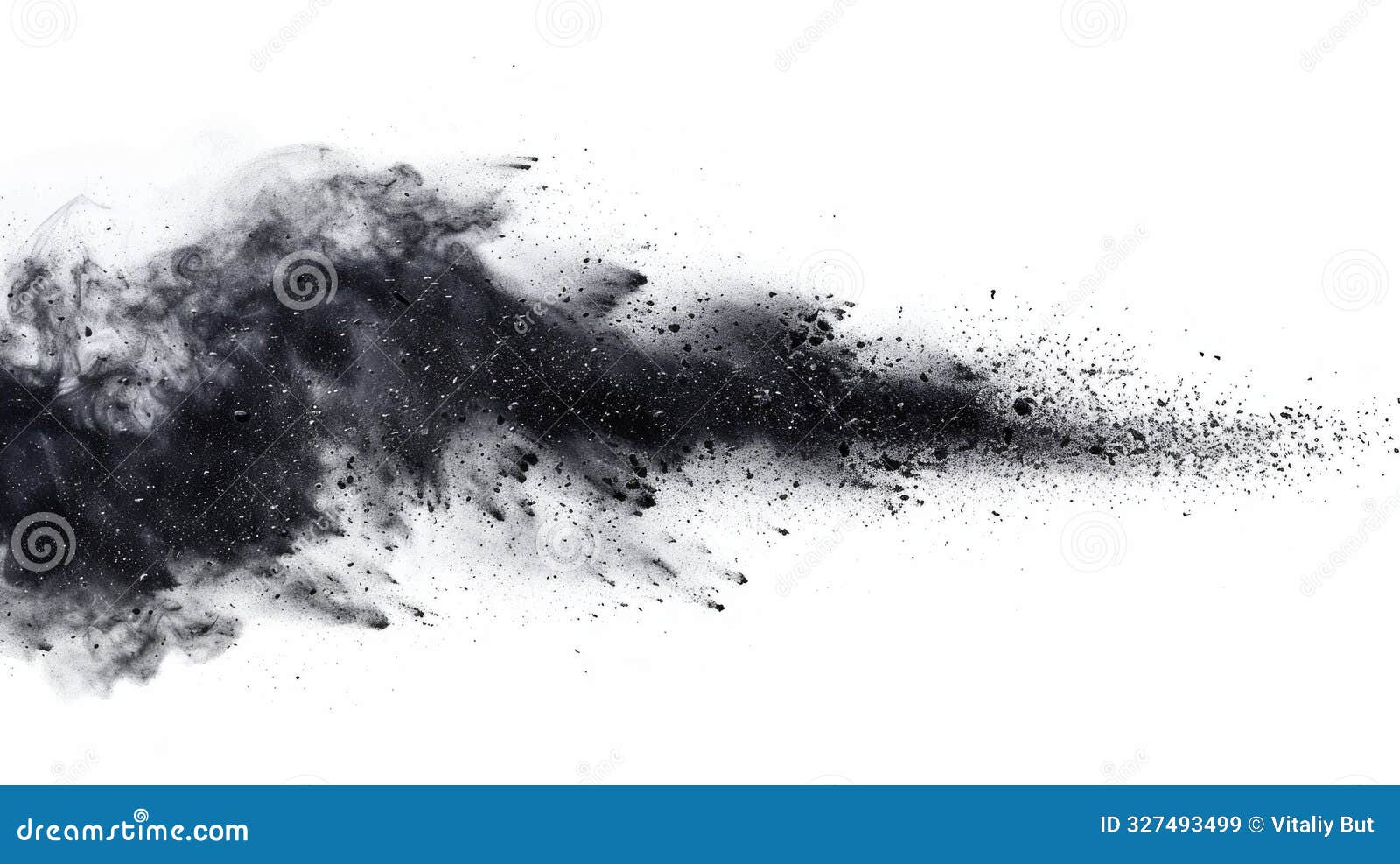 Cloud of Black Powder Bursts from a Point Source, Expanding and ...