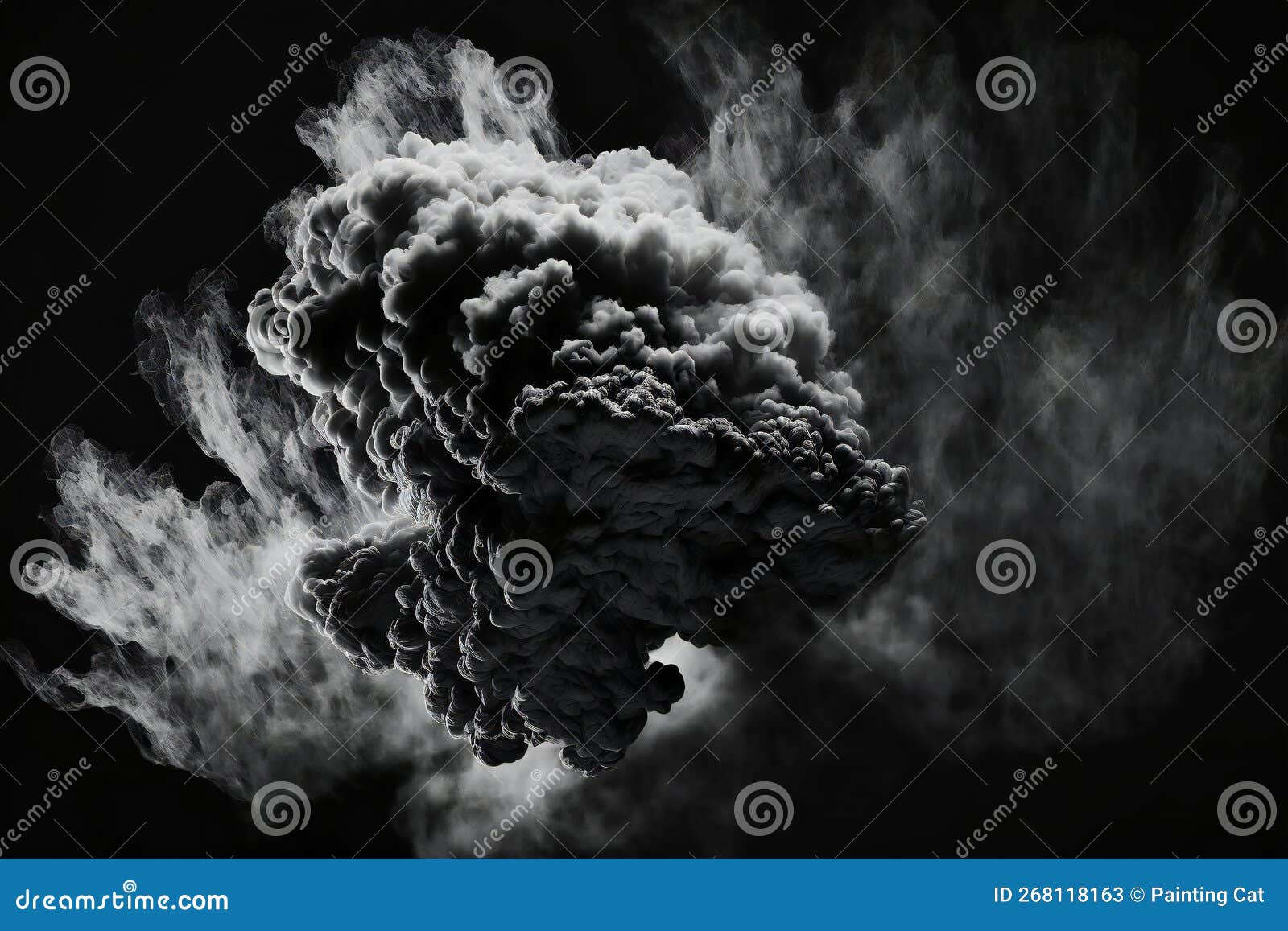 Cloud of Black Smoke Background, Abstract Background Stock Illustration ...