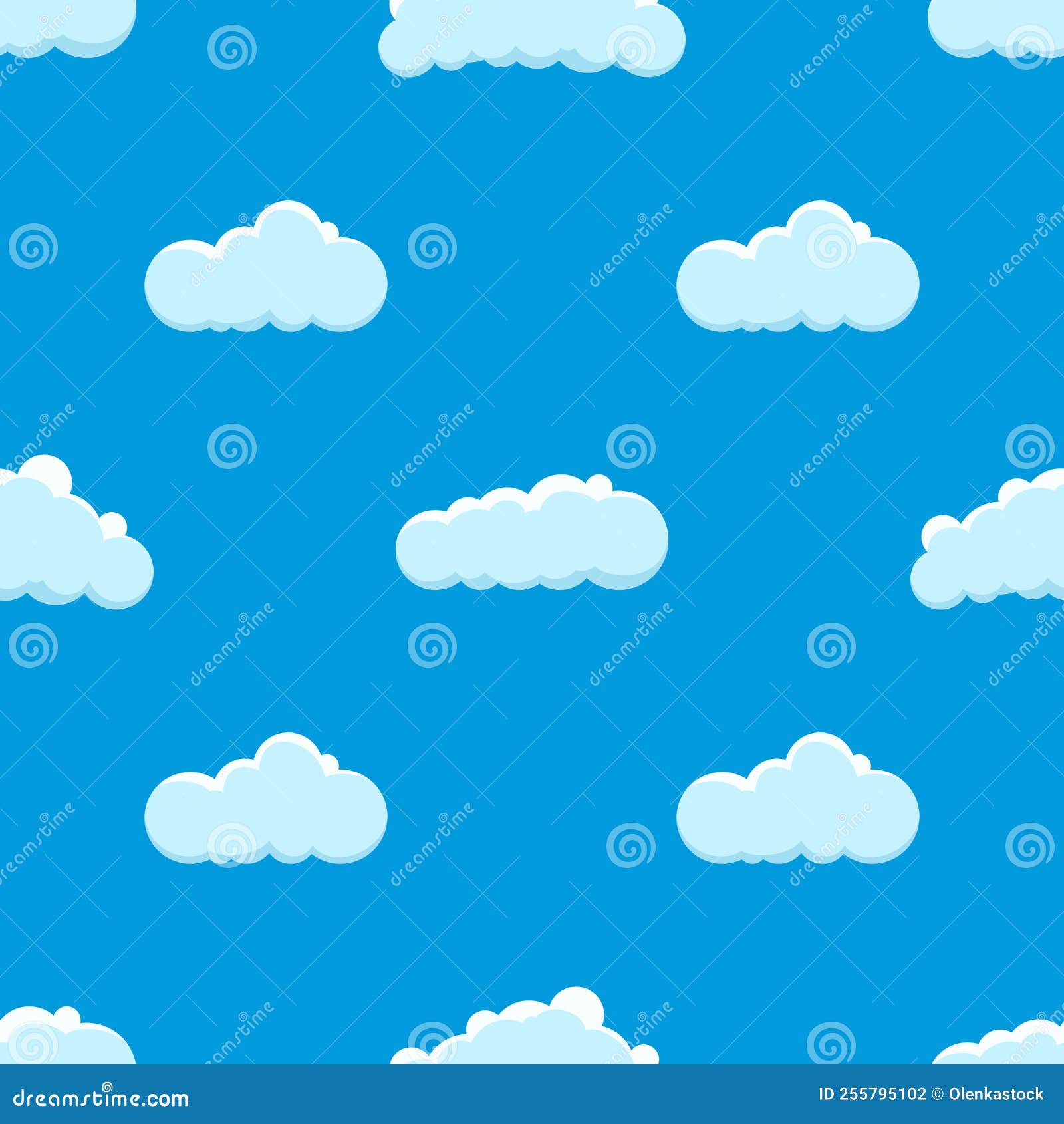 Seamless Background with Clouds Stock Vector - Illustration of paper ...