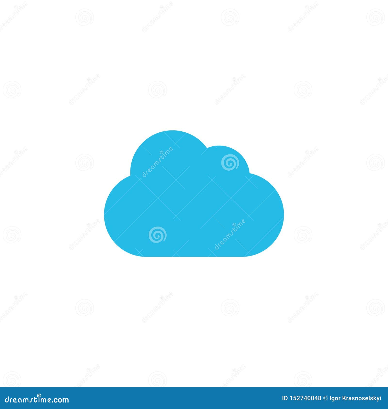 Cloud. Cloud Blue Icon Isolated on White Background Stock Vector ...