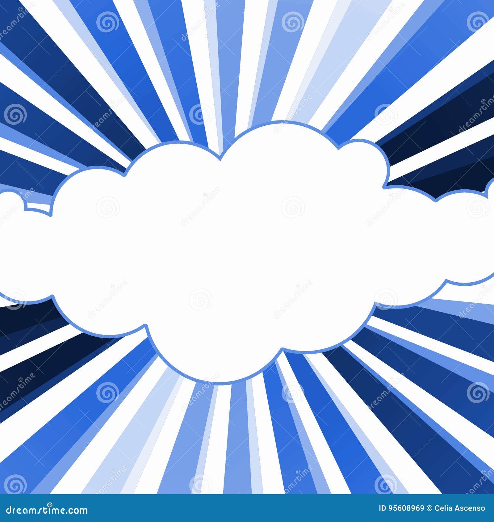 Cloud Blue Rays Frame Border Stock Illustration - Illustration of ...