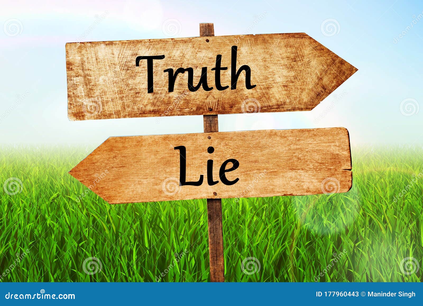 Truth & lie signpost. stock image. Image of road - 177960443