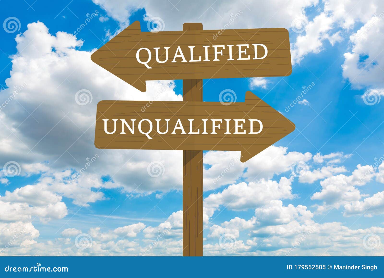 Qualified and Unqualified Road Sign Illustration Design. Stock ...