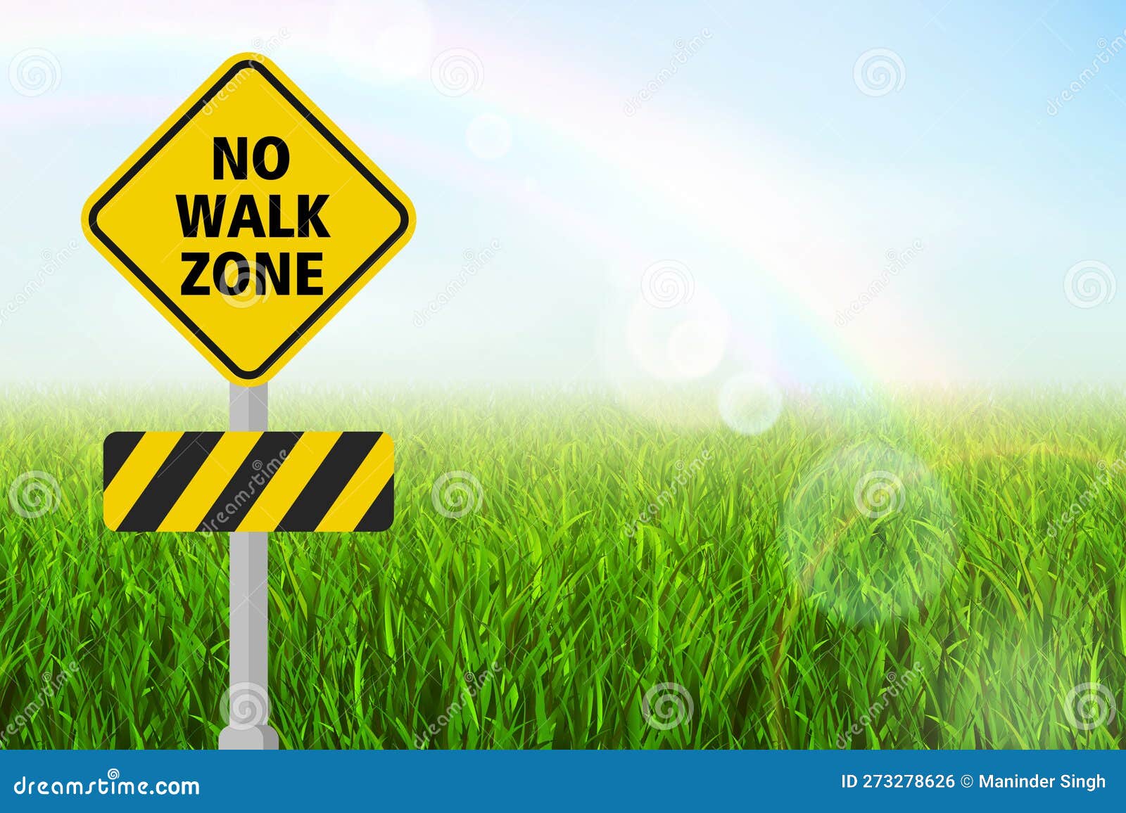 No walk zone sign board. stock illustration. Illustration of motorway ...
