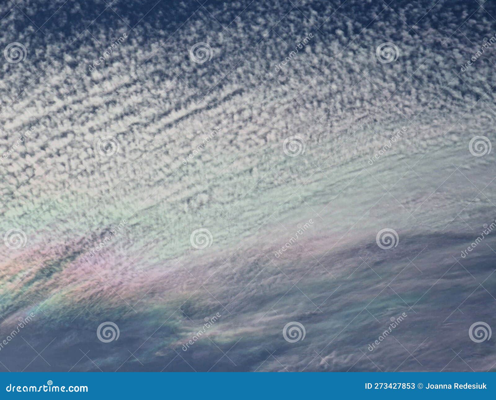 Cloud in Blue Sky with Rainbow Tint Natural Background Stock Image ...