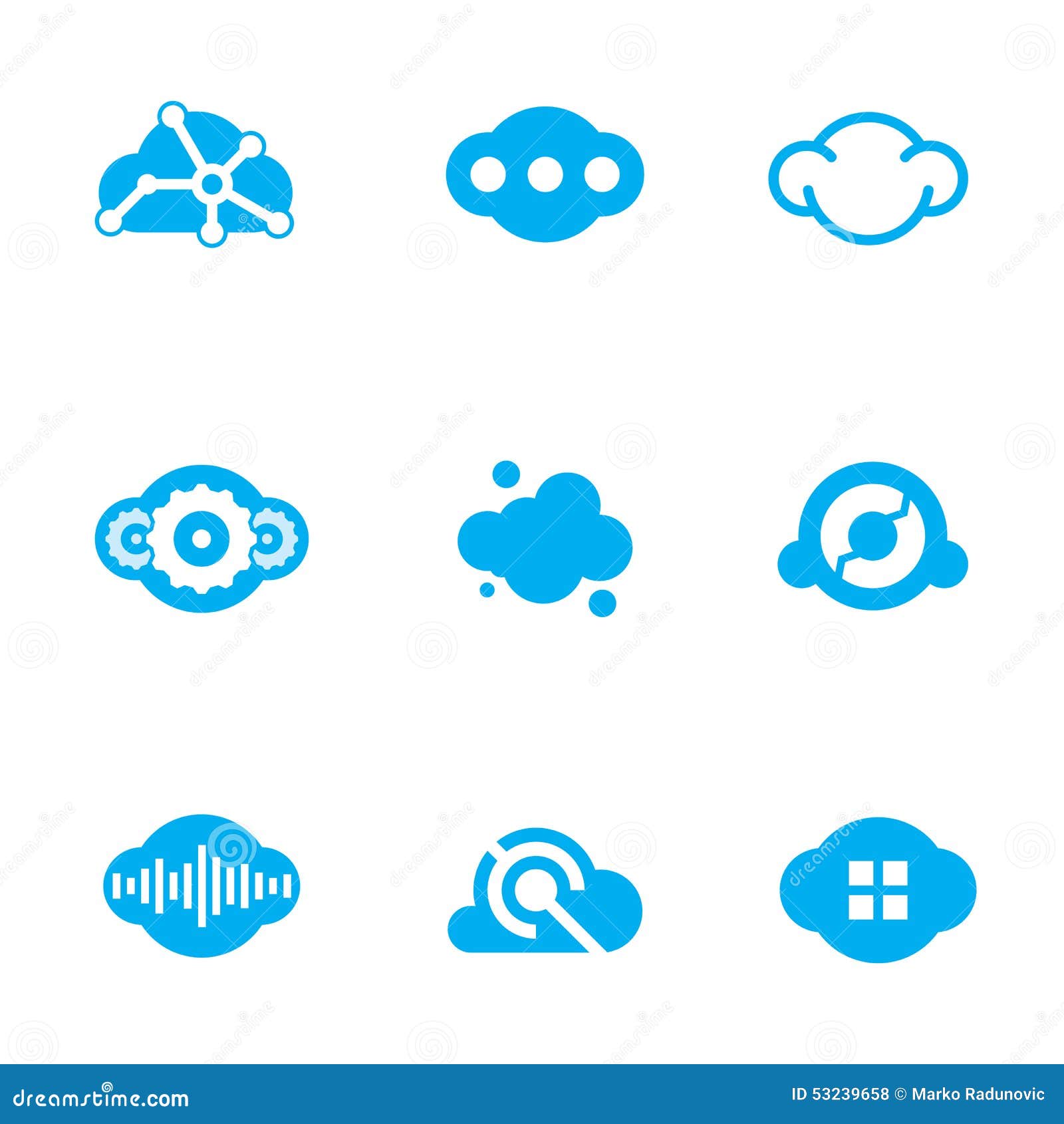 Cloud Blue Technology of Future Science Application Design Logo Icons ...