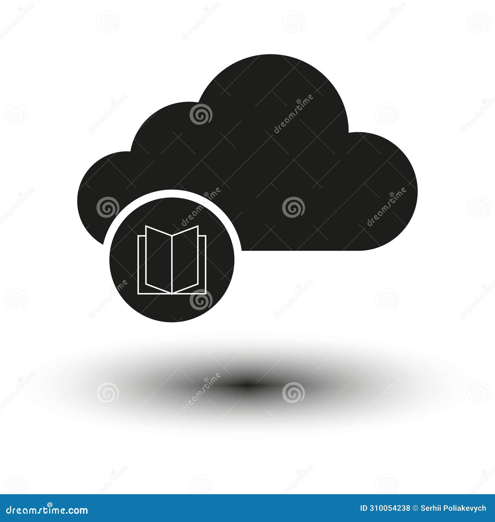 Cloud Book Icon. Knowledge Storage Symbol. Digital Library Vector ...