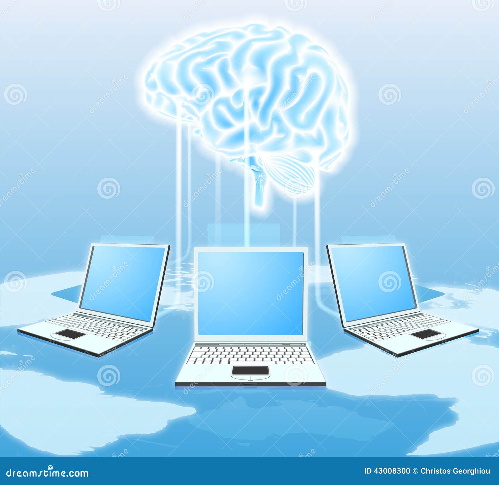 Brain-computer Interface Isolated Cartoon Vector Illustrations ...