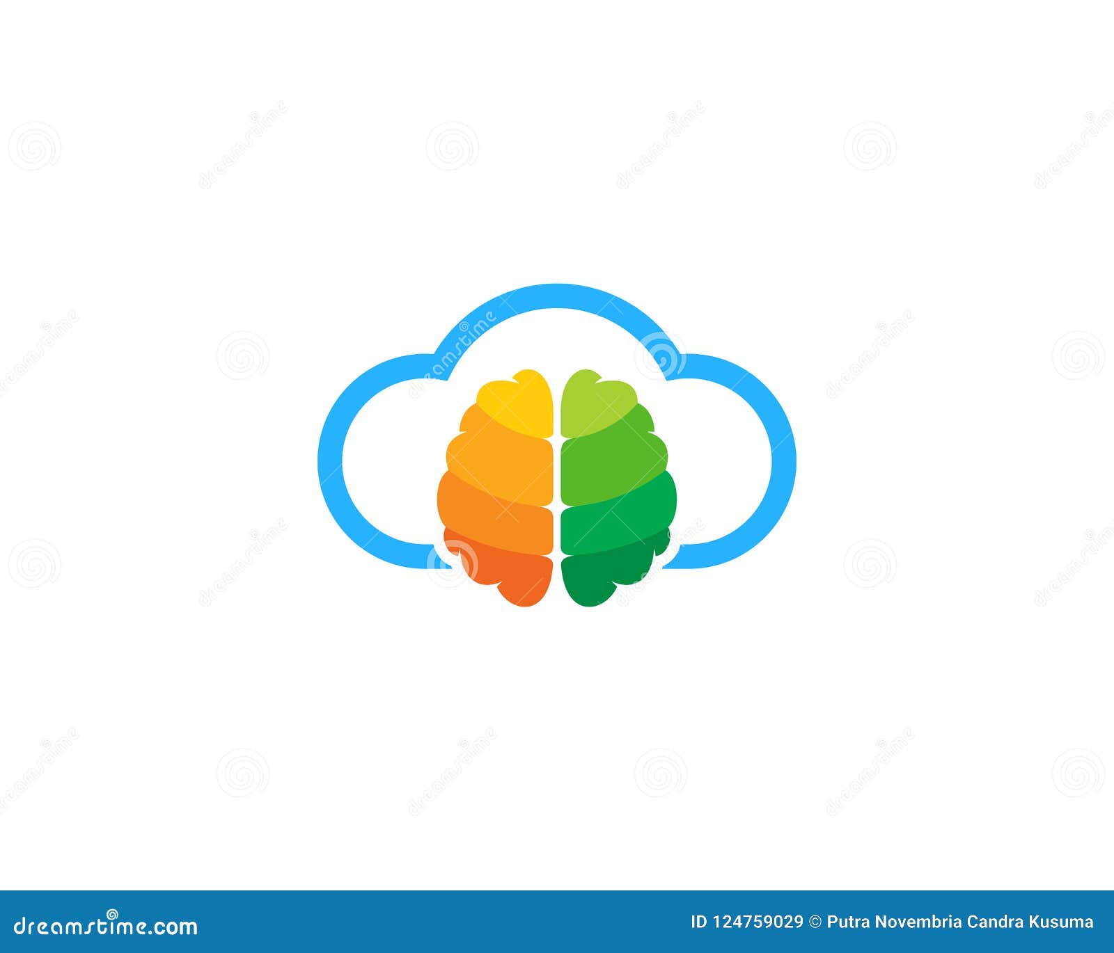 Cloud Brain Logo Icon Design Stock Vector - Illustration of creativity ...