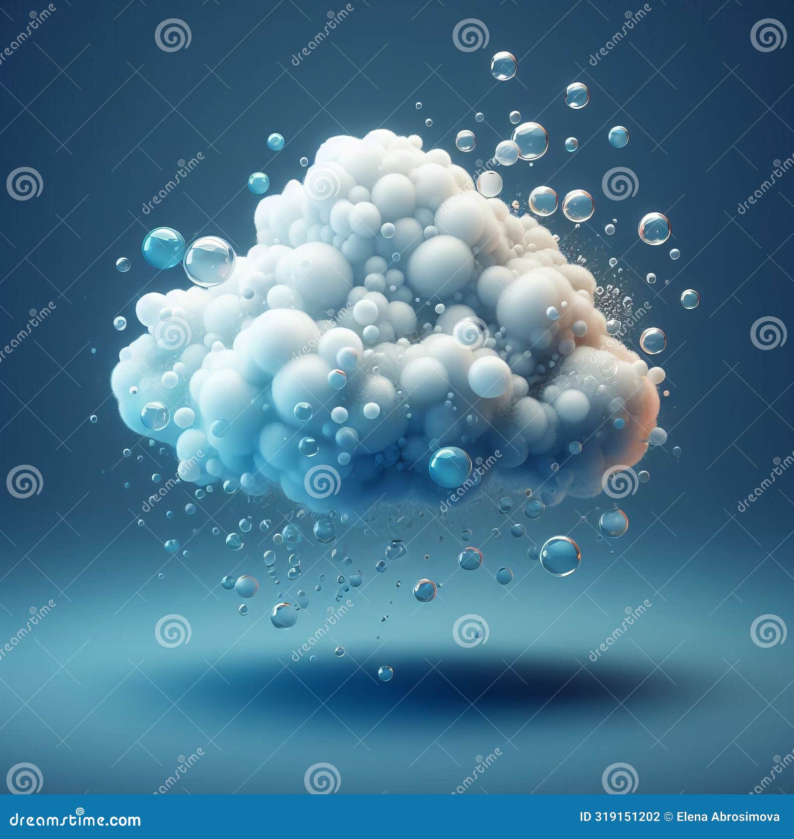 A Cloud of Bubbles Floating in the Air, a Digital Rendering, Stylized 3 ...