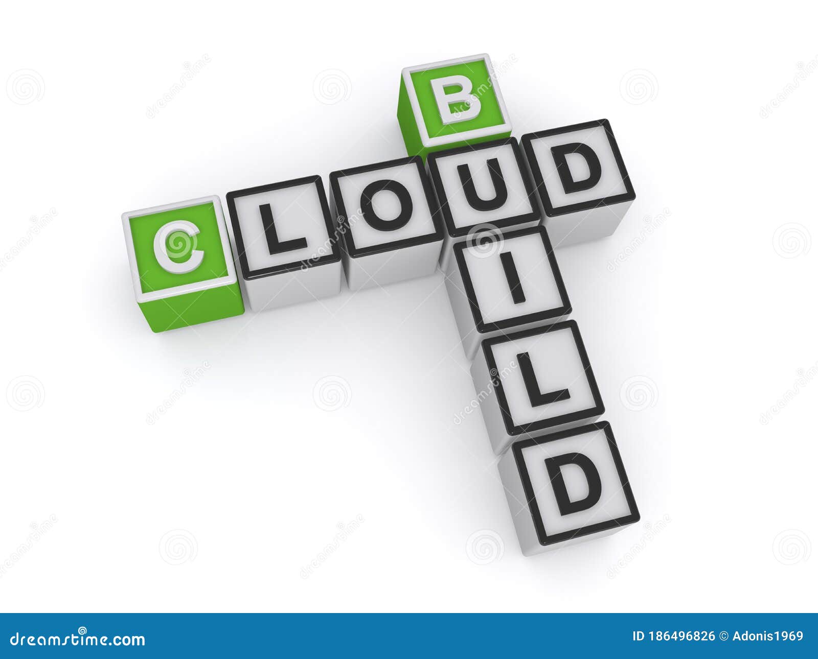 Cloud Build Word Blocks Stock Photography | CartoonDealer.com #186496826