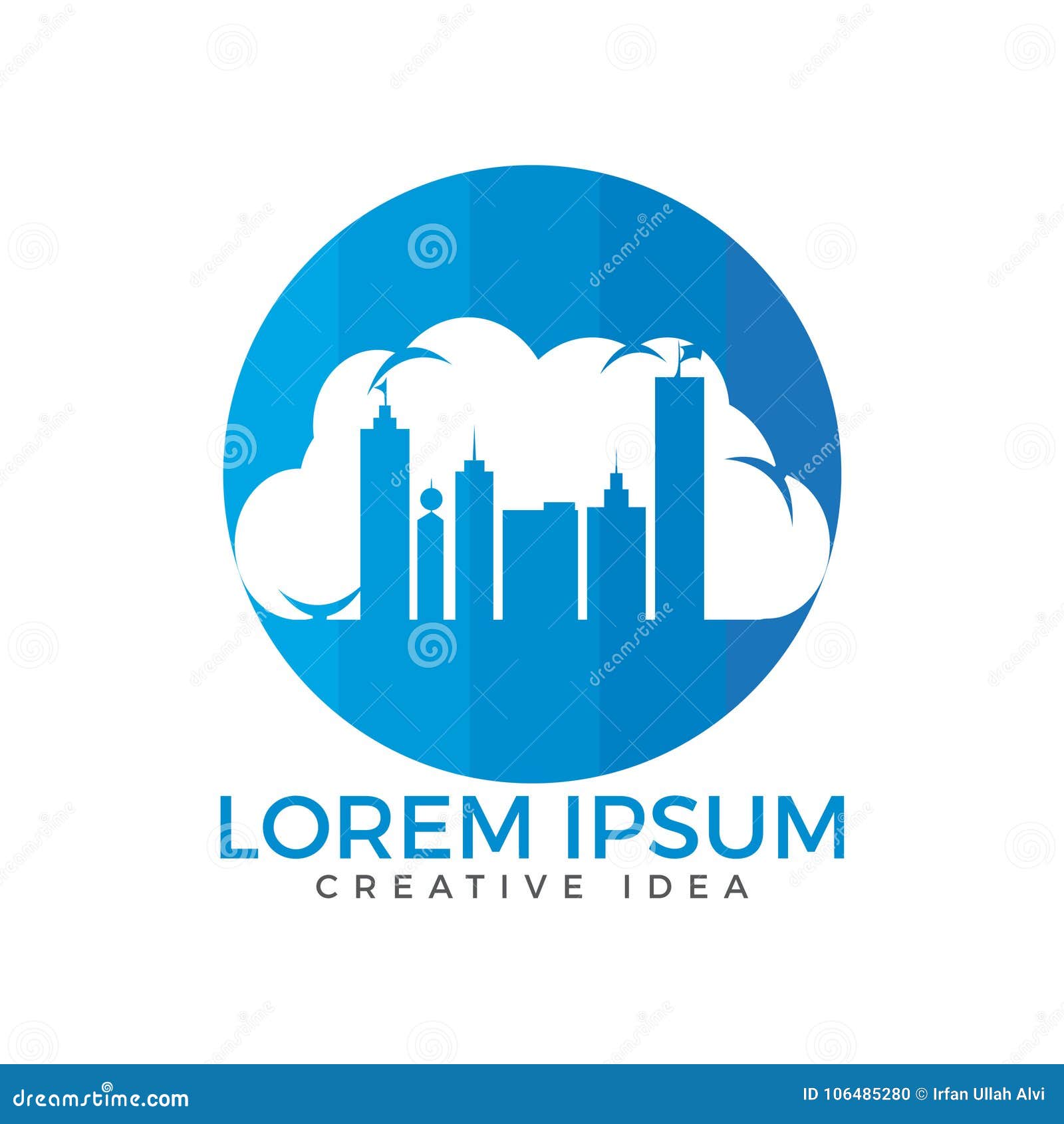 Cloud Building Logo Design. Stock Illustration - Illustration of green ...