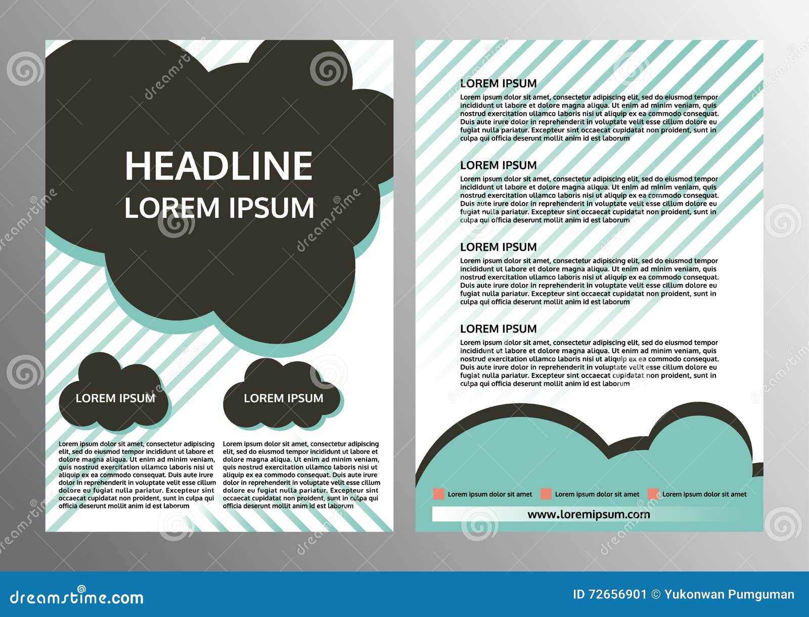 Cloud Business Brochure Layout Design, Flyer Layout Template Stock ...