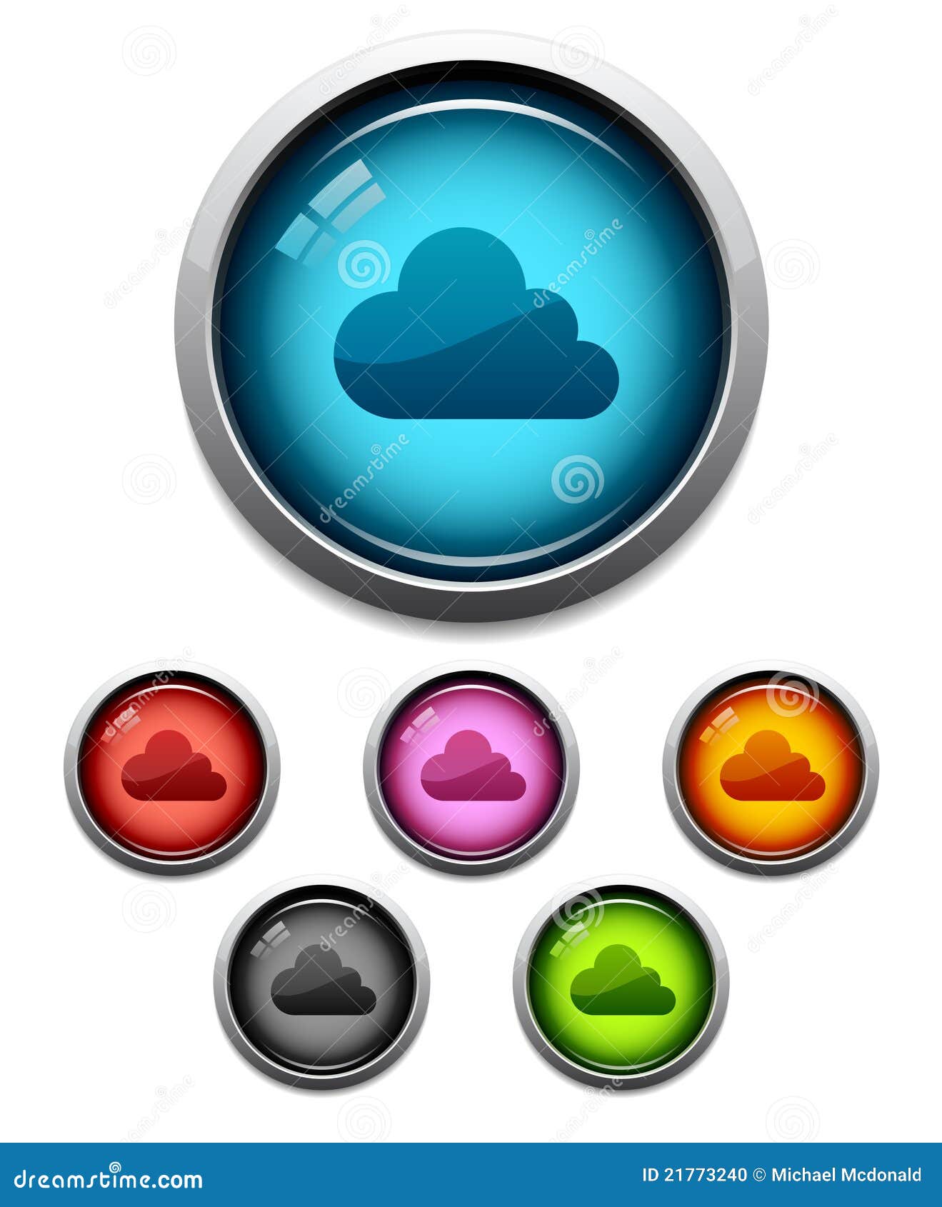 Cloud button icon stock vector. Illustration of ball - 21773240