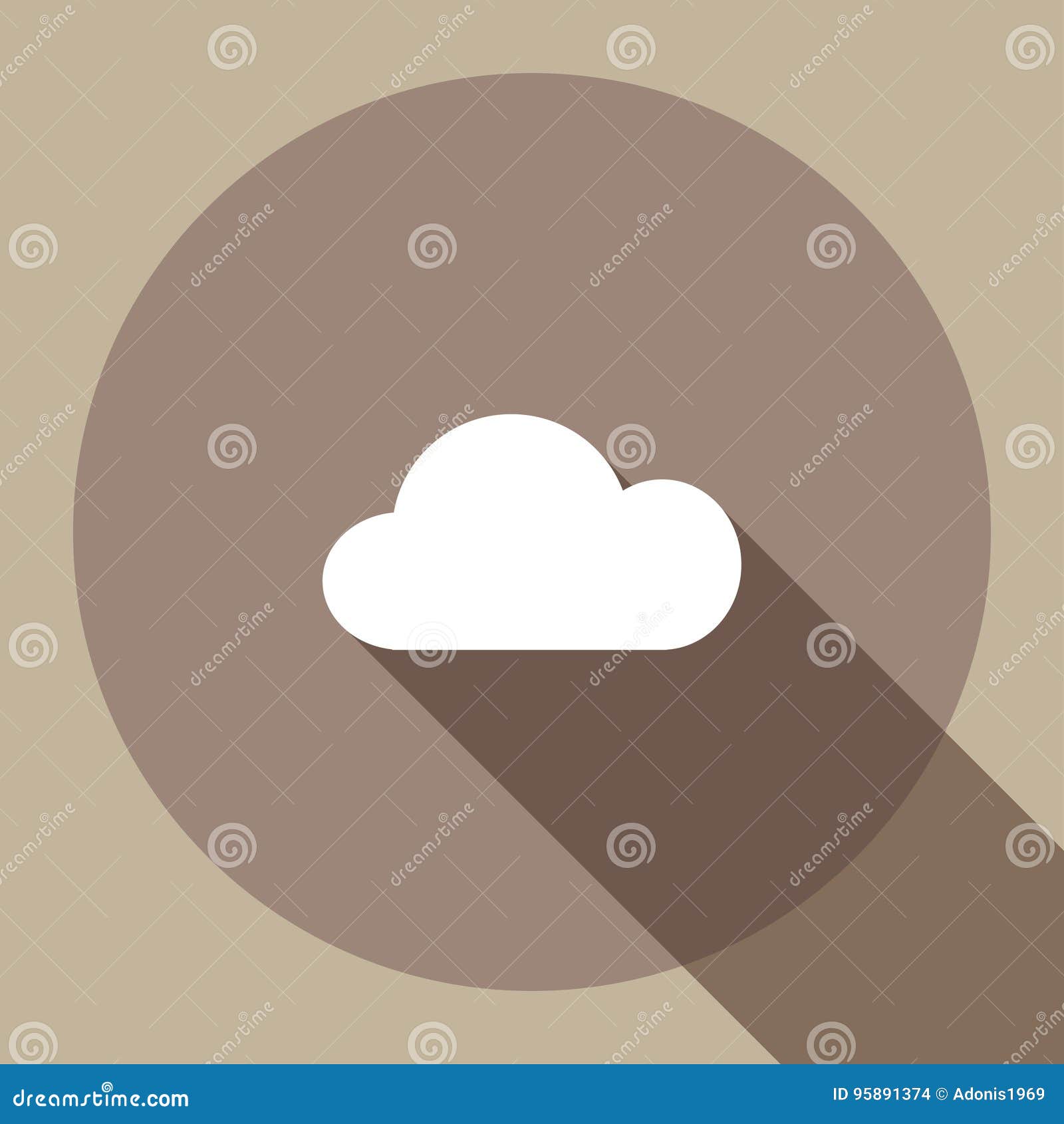 Cloud Button stock vector. Illustration of button, shadow - 95891374