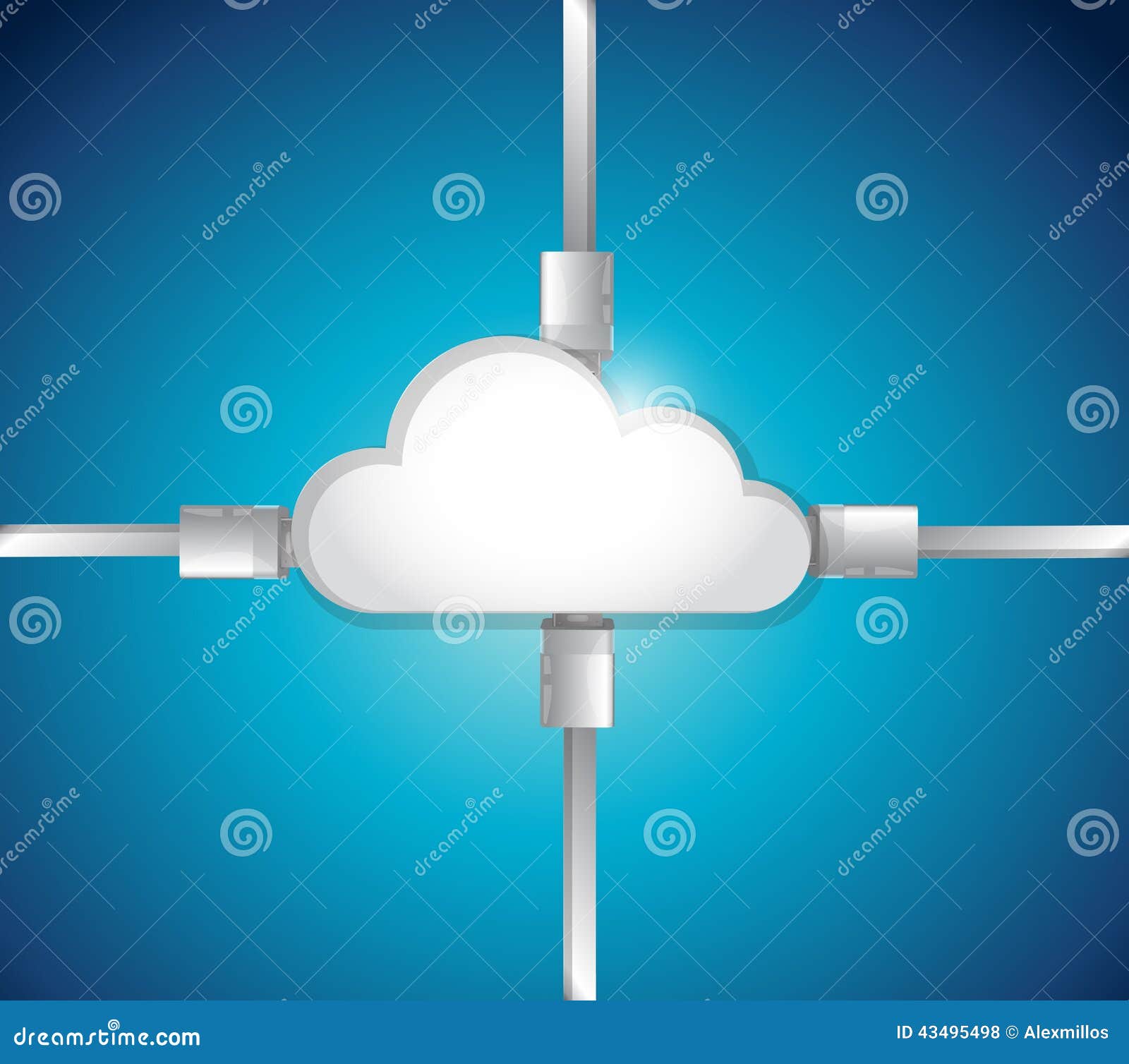 Cloud and Cables Connection Illustration Design Stock Illustration ...