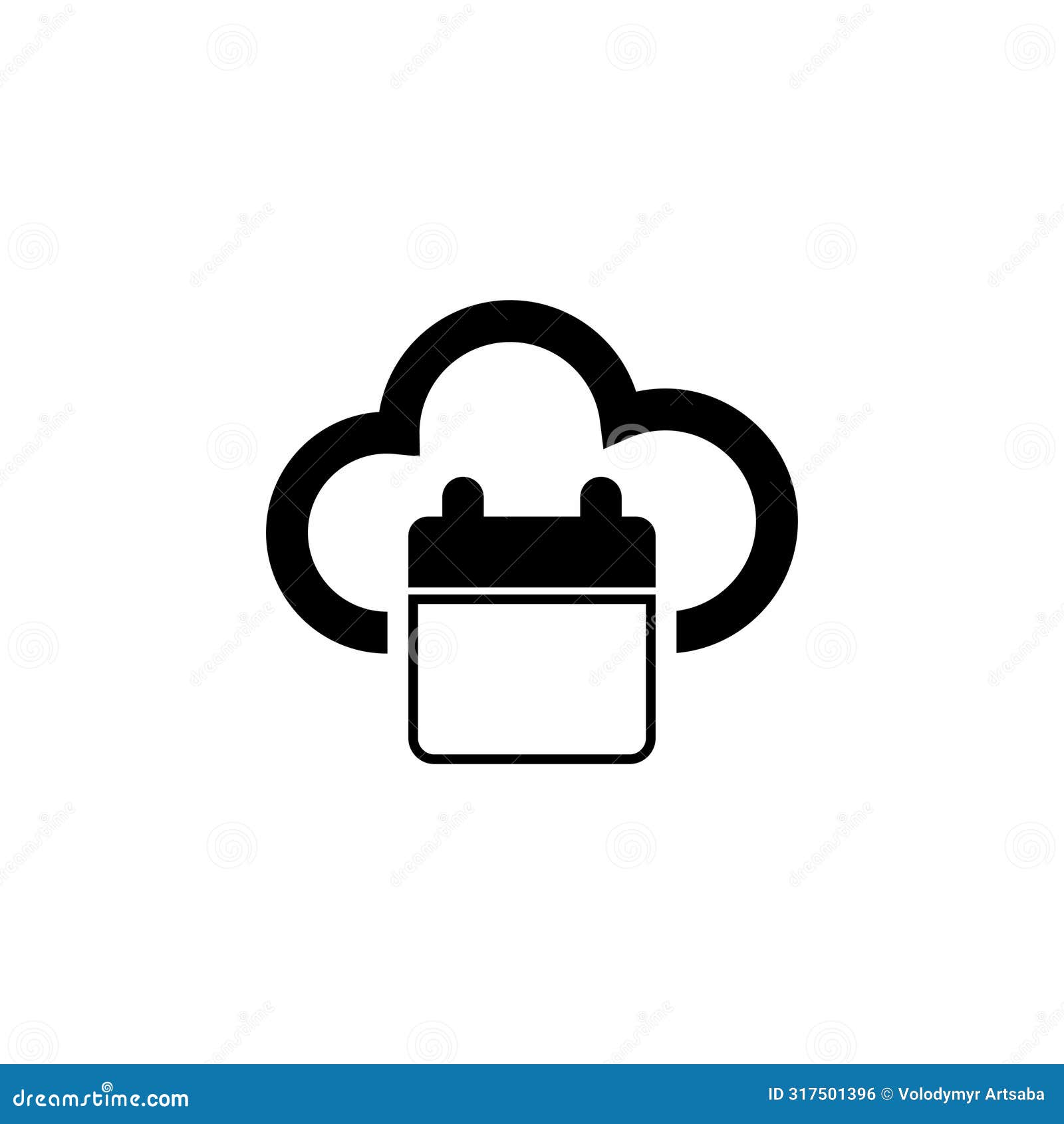 Cloud Calendar Flat Vector Icon Stock Vector - Illustration of design ...