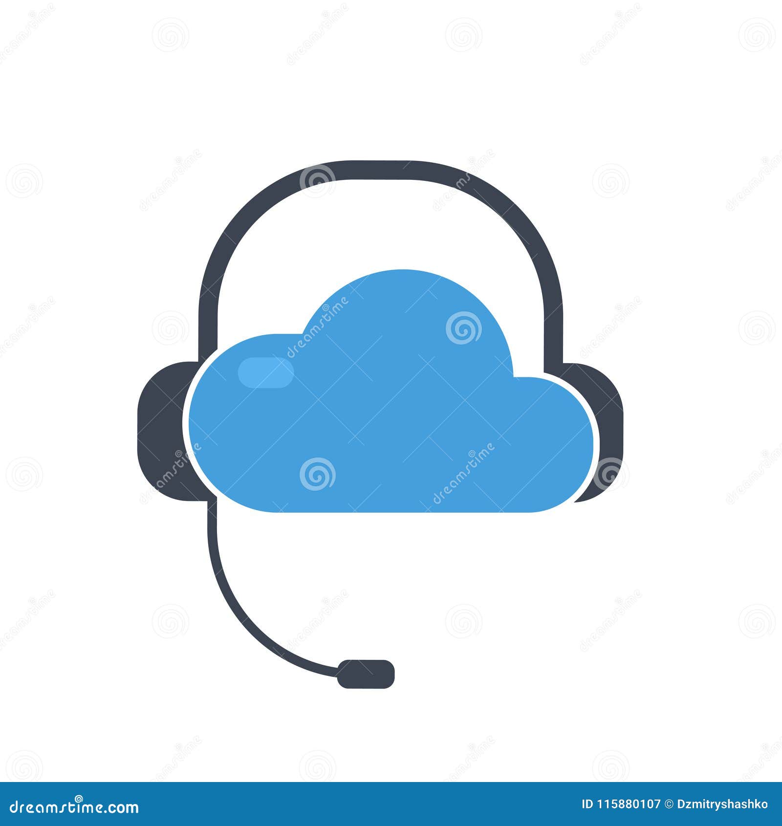 Cloud call center icon stock vector. Illustration of cloud - 115880107