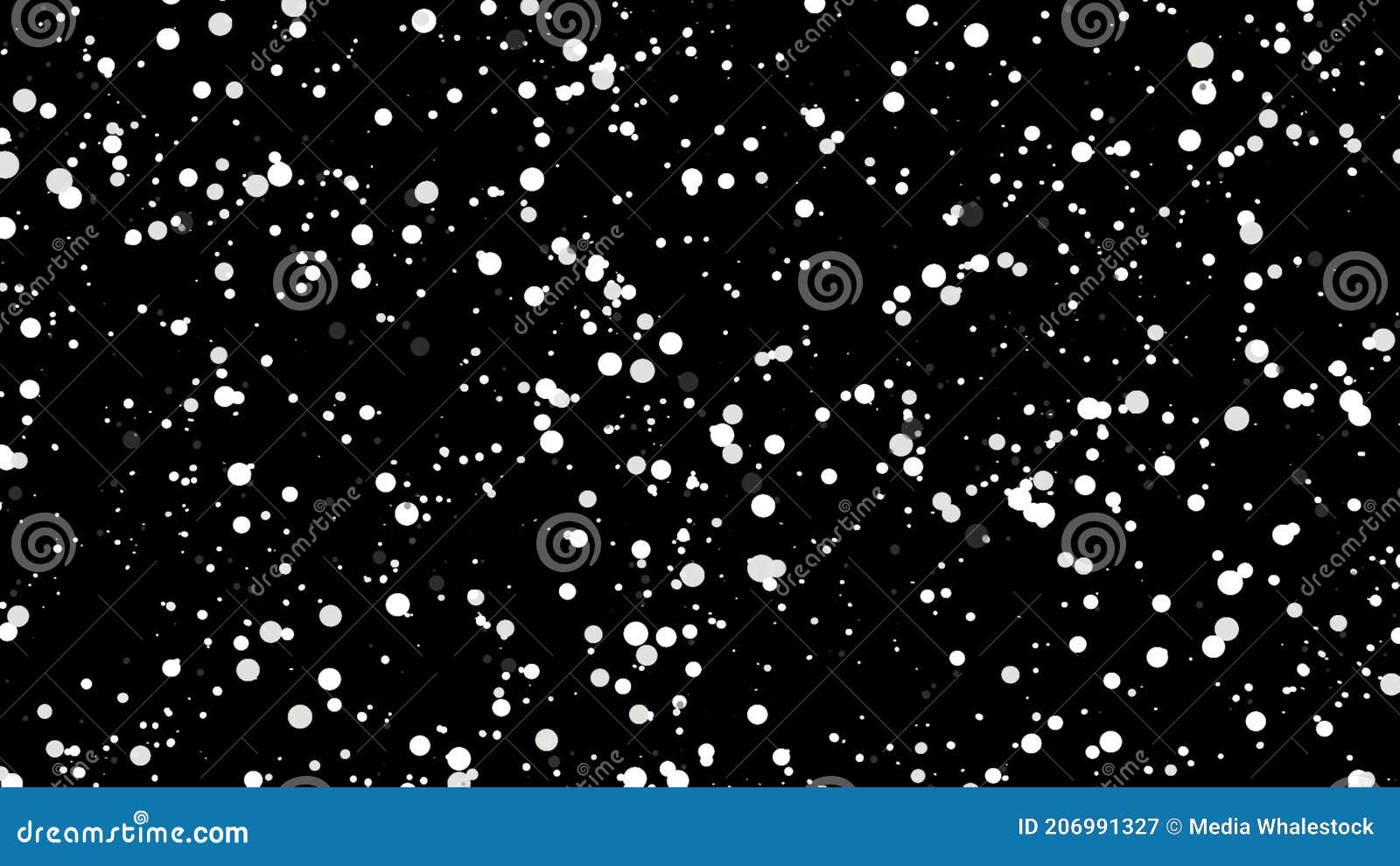 A Cloud of Calm White Particles Flowing Slowly on Black Abstract ...