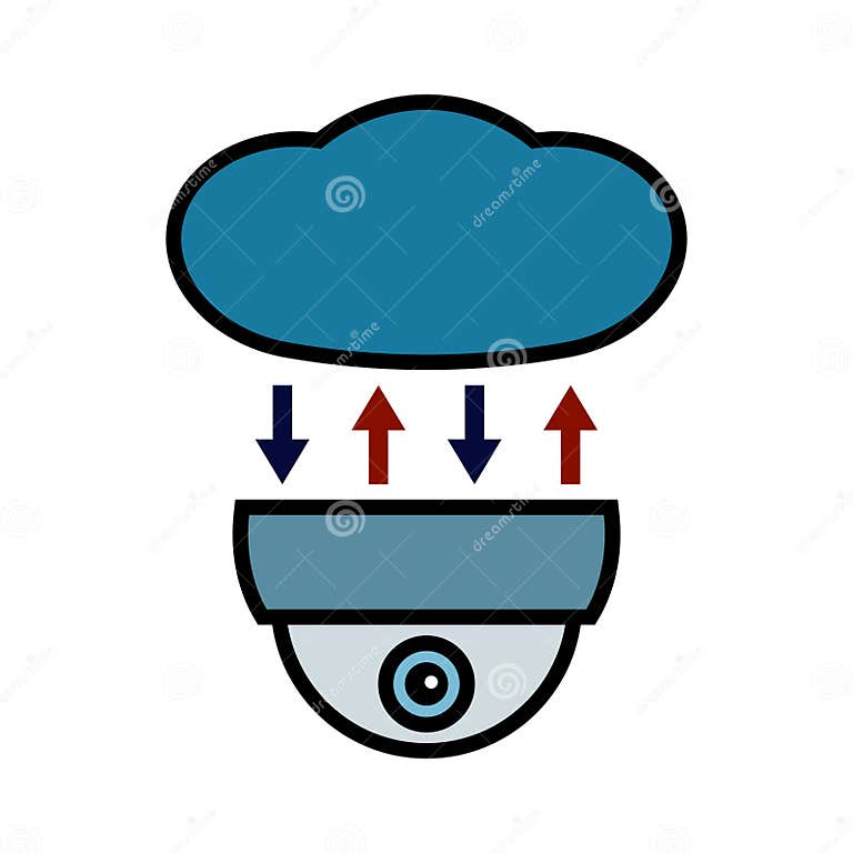 Cloud Camera Icon. Upload, Download and Data Storage. CCTV, Security ...