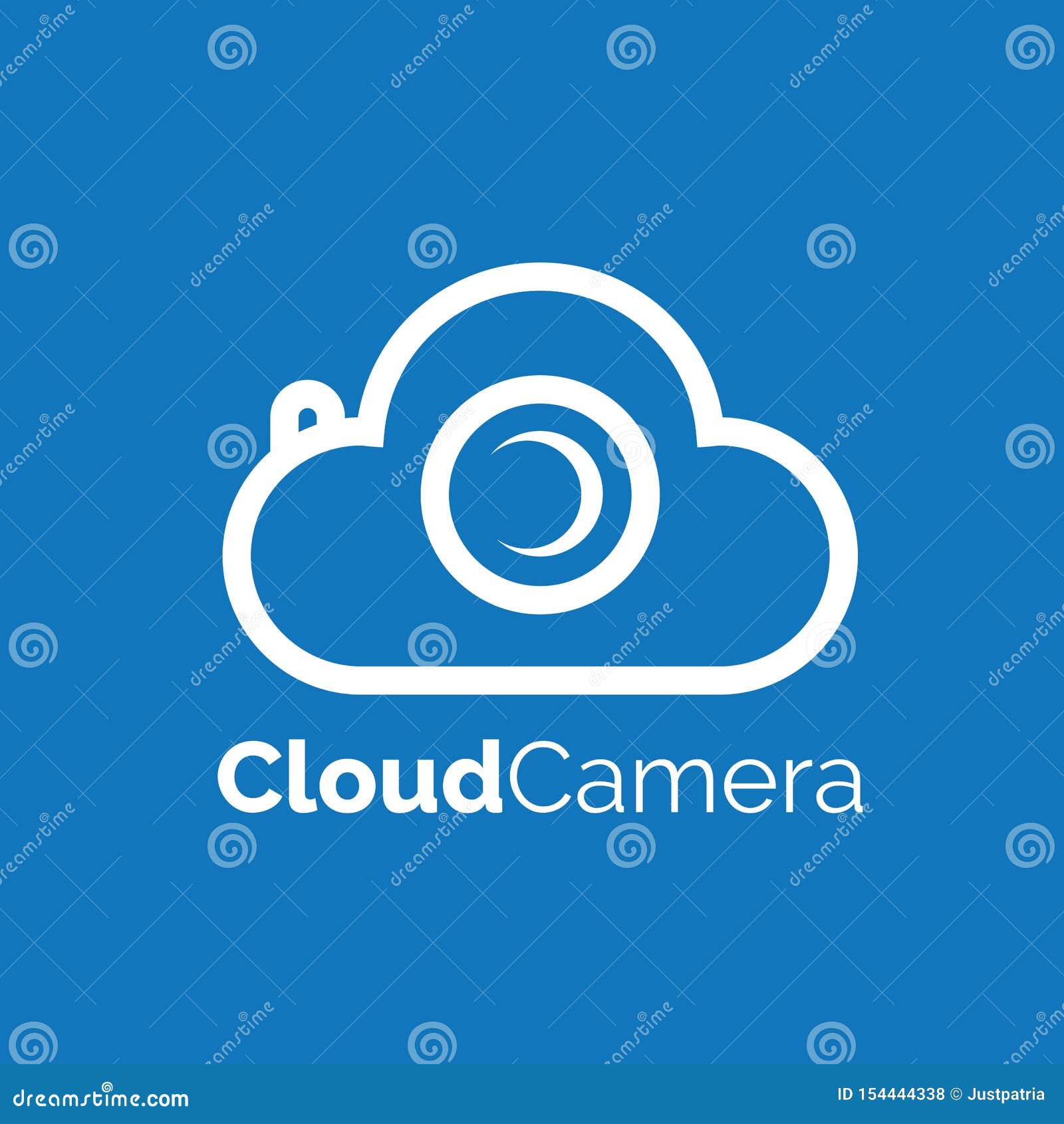 Cloud and Camera Logo Design with Blue and White Color Stock ...