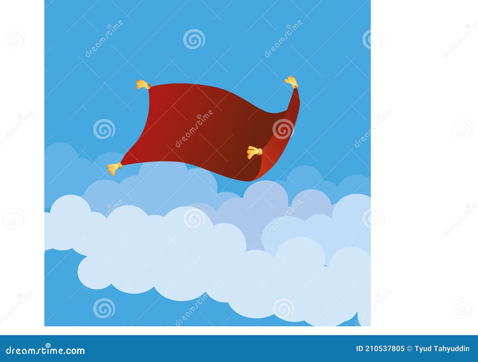 Cloud, Carpet Magic Flying and Sky, Vector Illustration, for Background ...