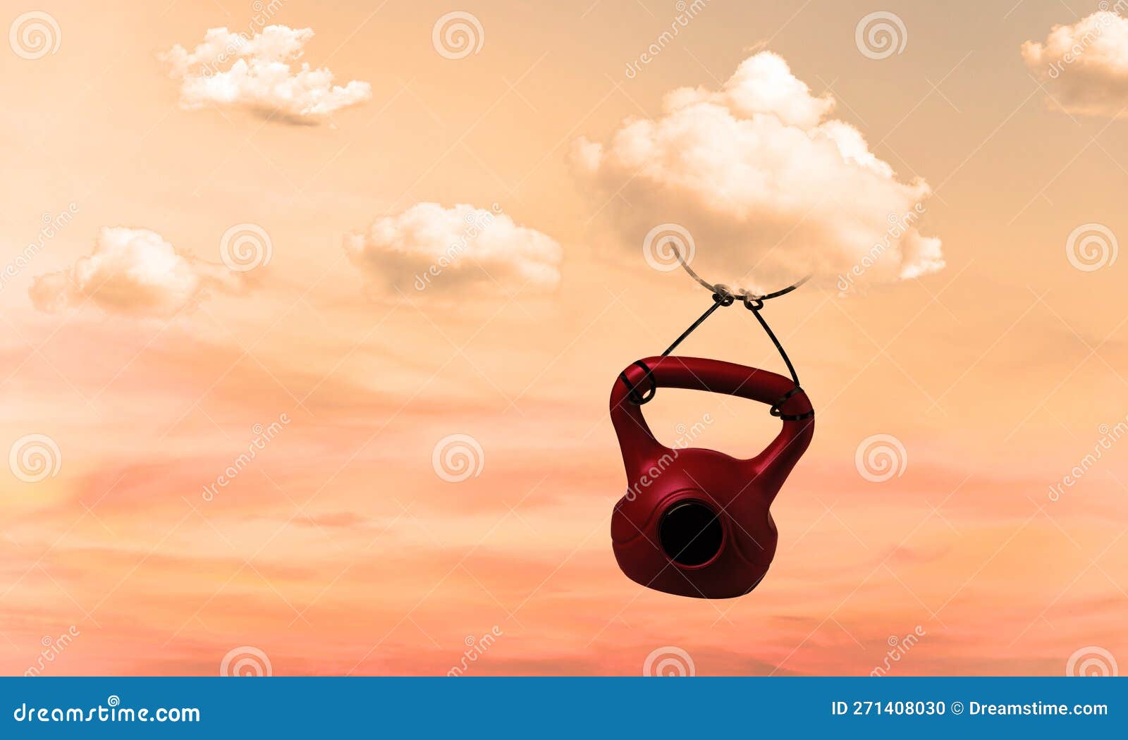 Cloud Carrying a Heavy Weight Flying with Difficulty. Concept of Held ...