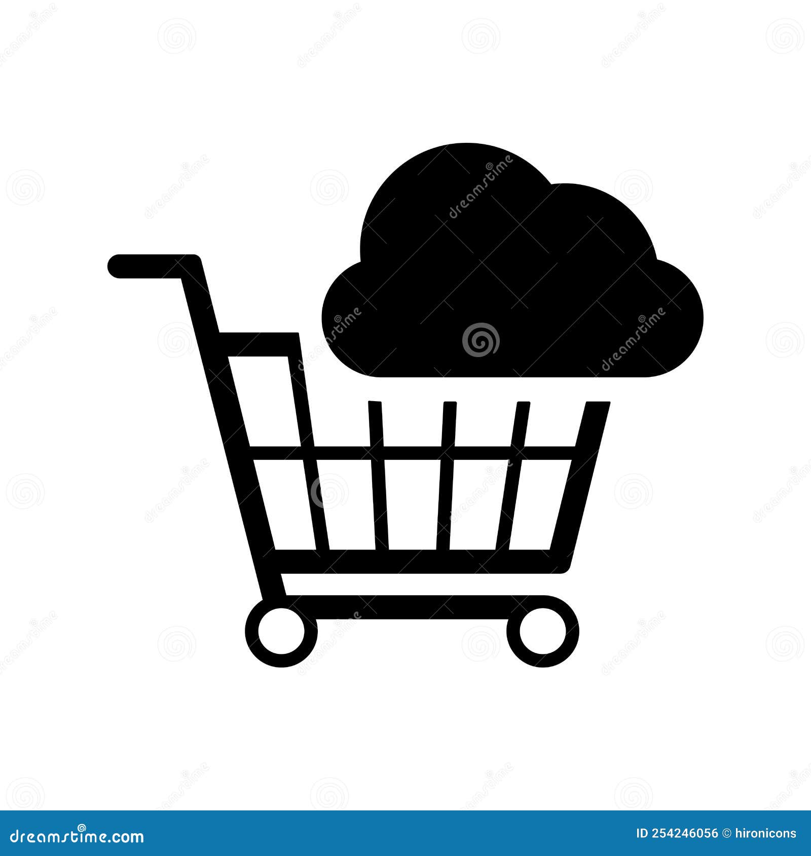 Cloud, Cart, Shopping Icon. Black Vector Graphics Stock Vector ...