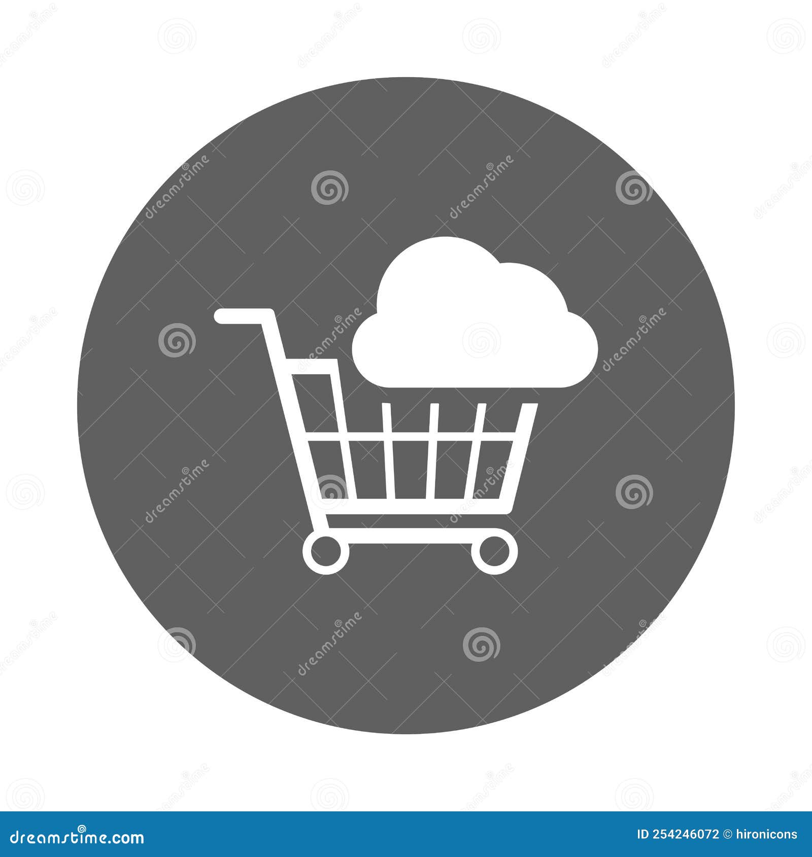 Cloud, Cart, Shopping Icon. Gray Vector Graphics Stock Vector ...