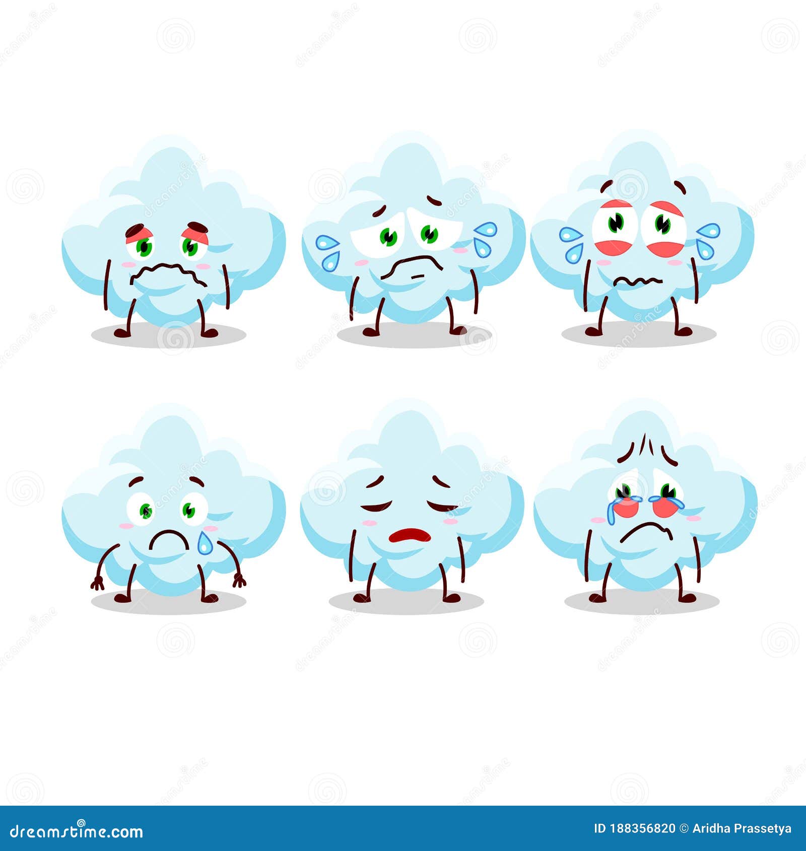Cloud Cartoon in Character with Sad Expression Stock Vector ...