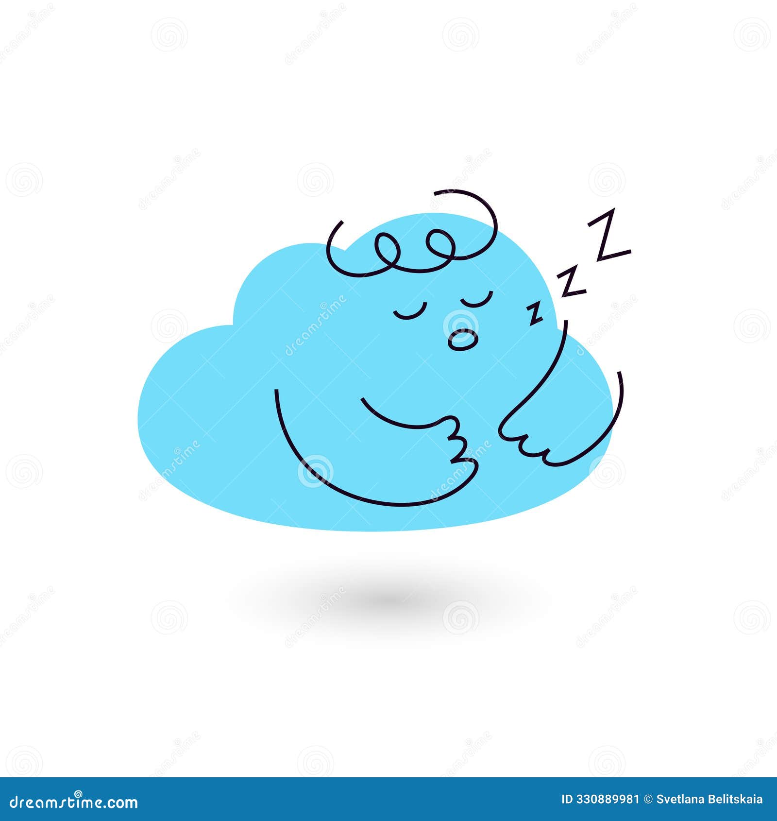 Cloud Cartoon Character Snoring Stock Vector - Illustration of emoji ...
